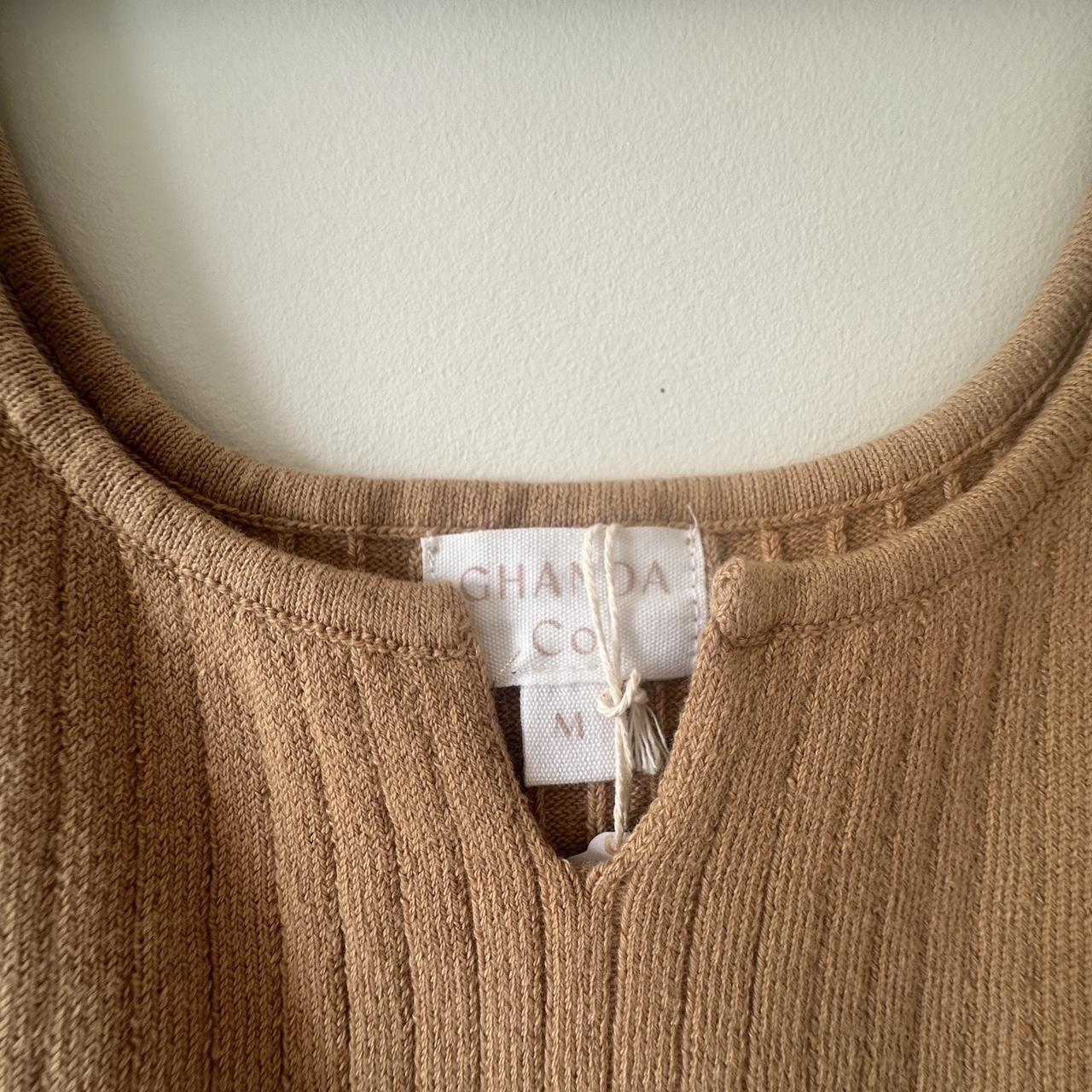 Ghanda brown ribbed tank top #Ghanda - Depop