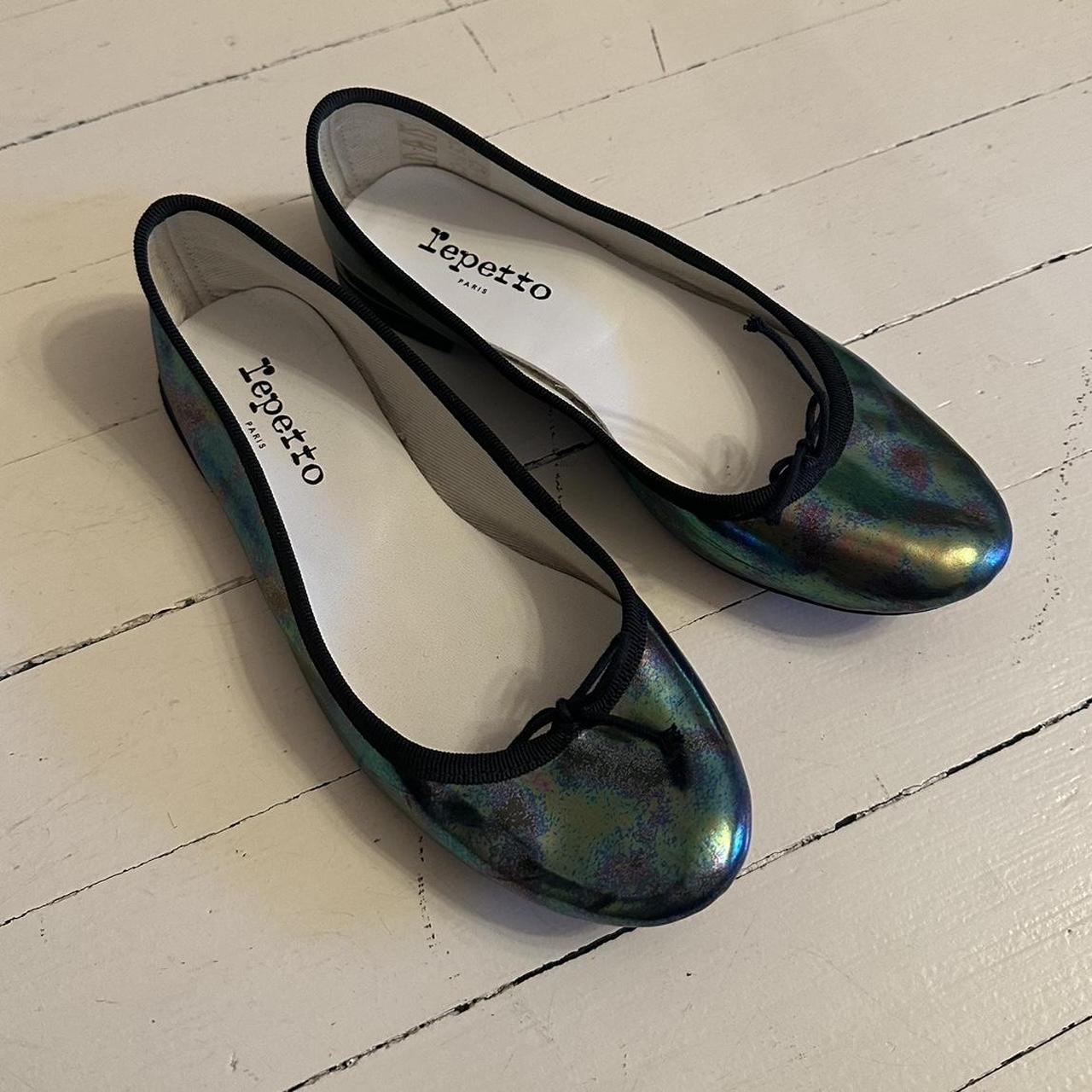 Chrome leather Repetto flats Size 36 Some use on... - Depop