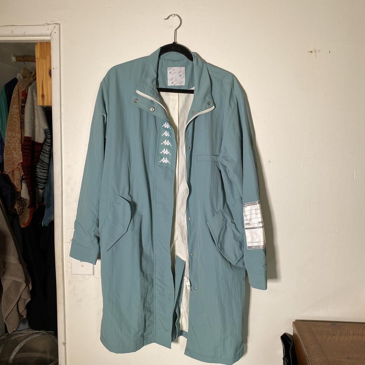 Kappa Men's Blue and White Coat | Depop