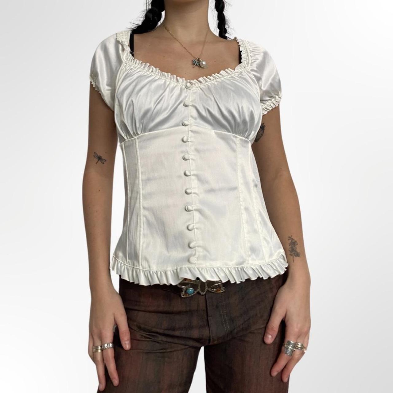 Gorgeous soft silk feel button up corset top! Not... - Depop