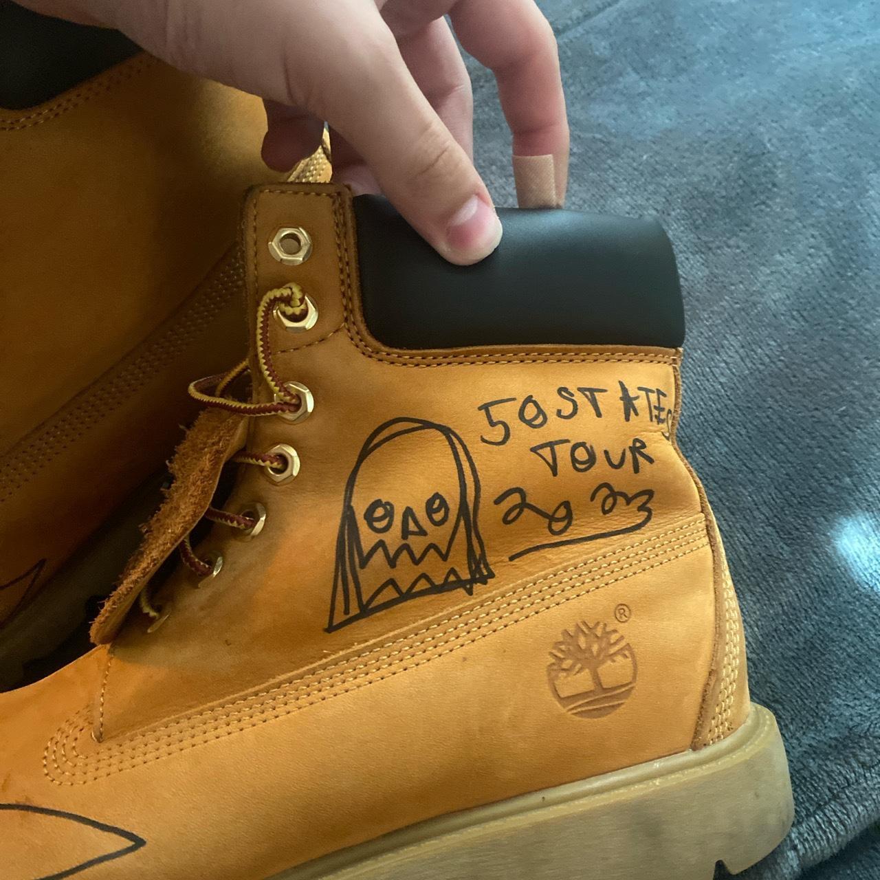 timbs signed by Asspizza at his 50 states tour also... - Depop