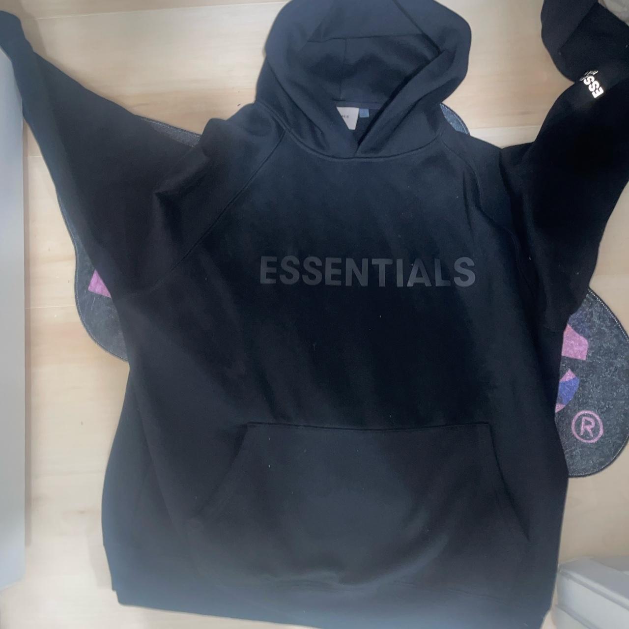 Essentials reflective hoodie size:L rep - Depop