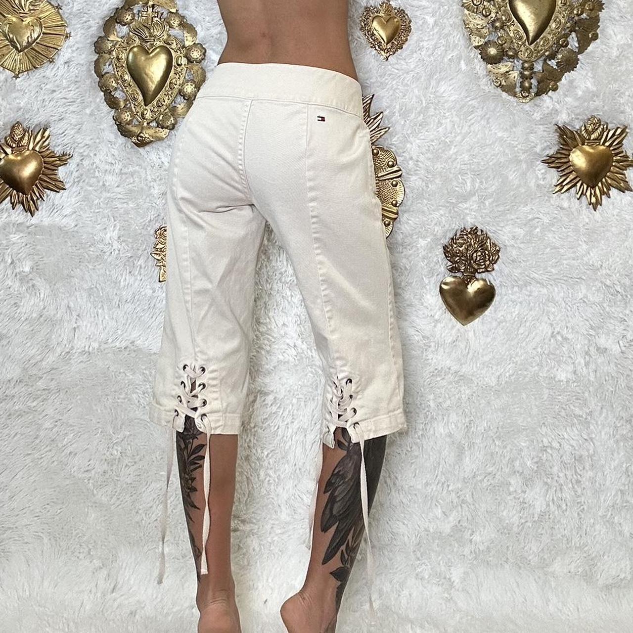 Vintage Y2K 00's Low Rise Lacing Capri Pant in... | Depop
