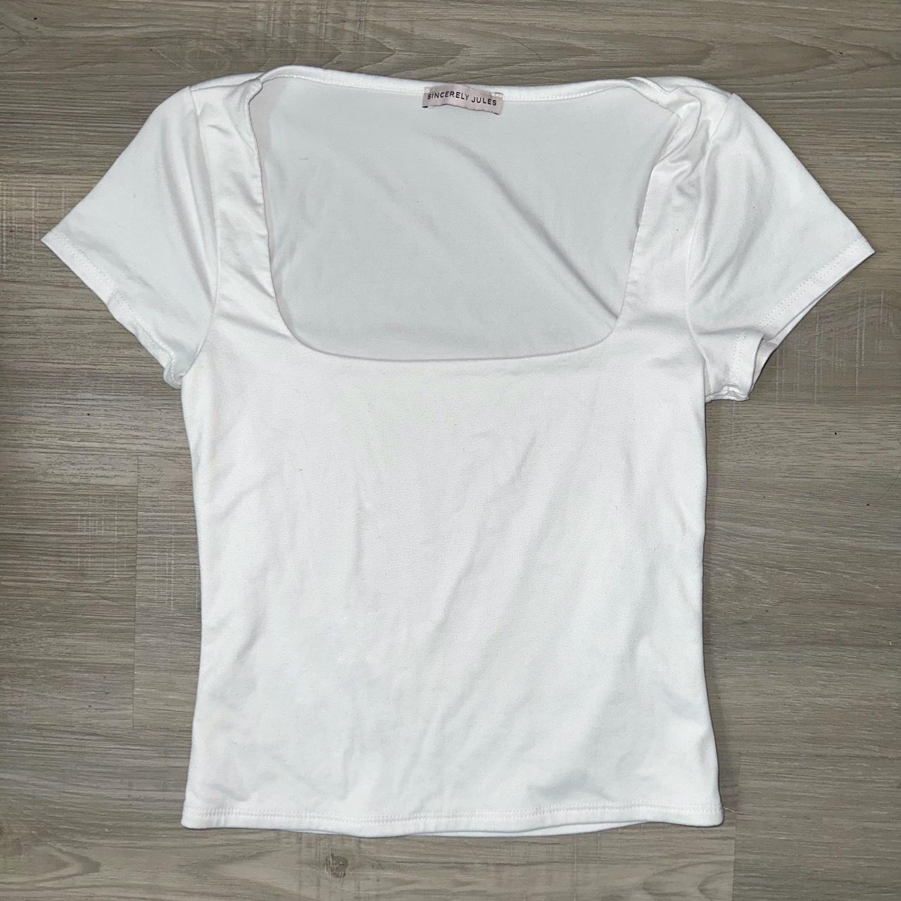 White square neck top Super soft and thick... - Depop