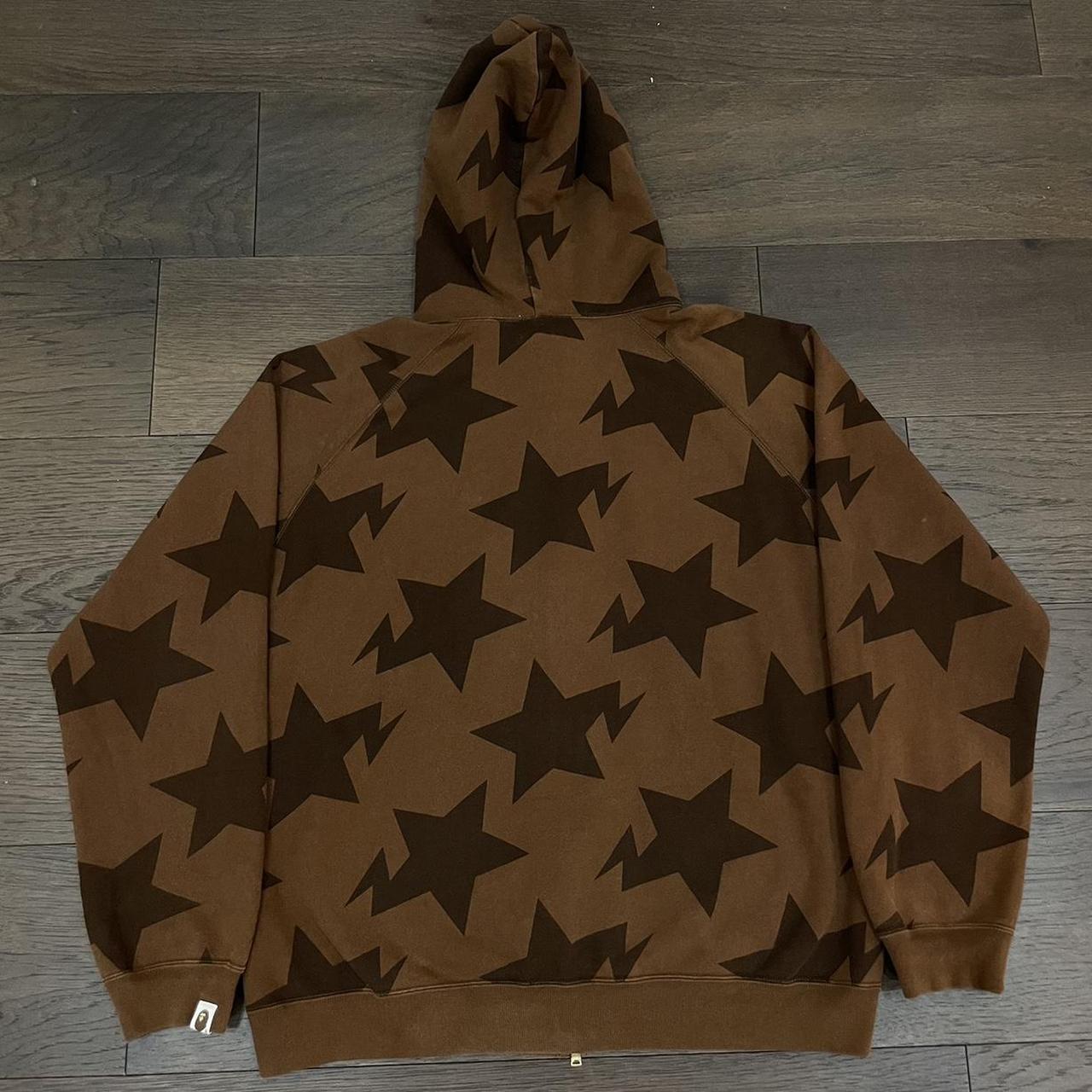 OG Bape Bapesta Full Zip Hoodie in Brown 100%... - Depop
