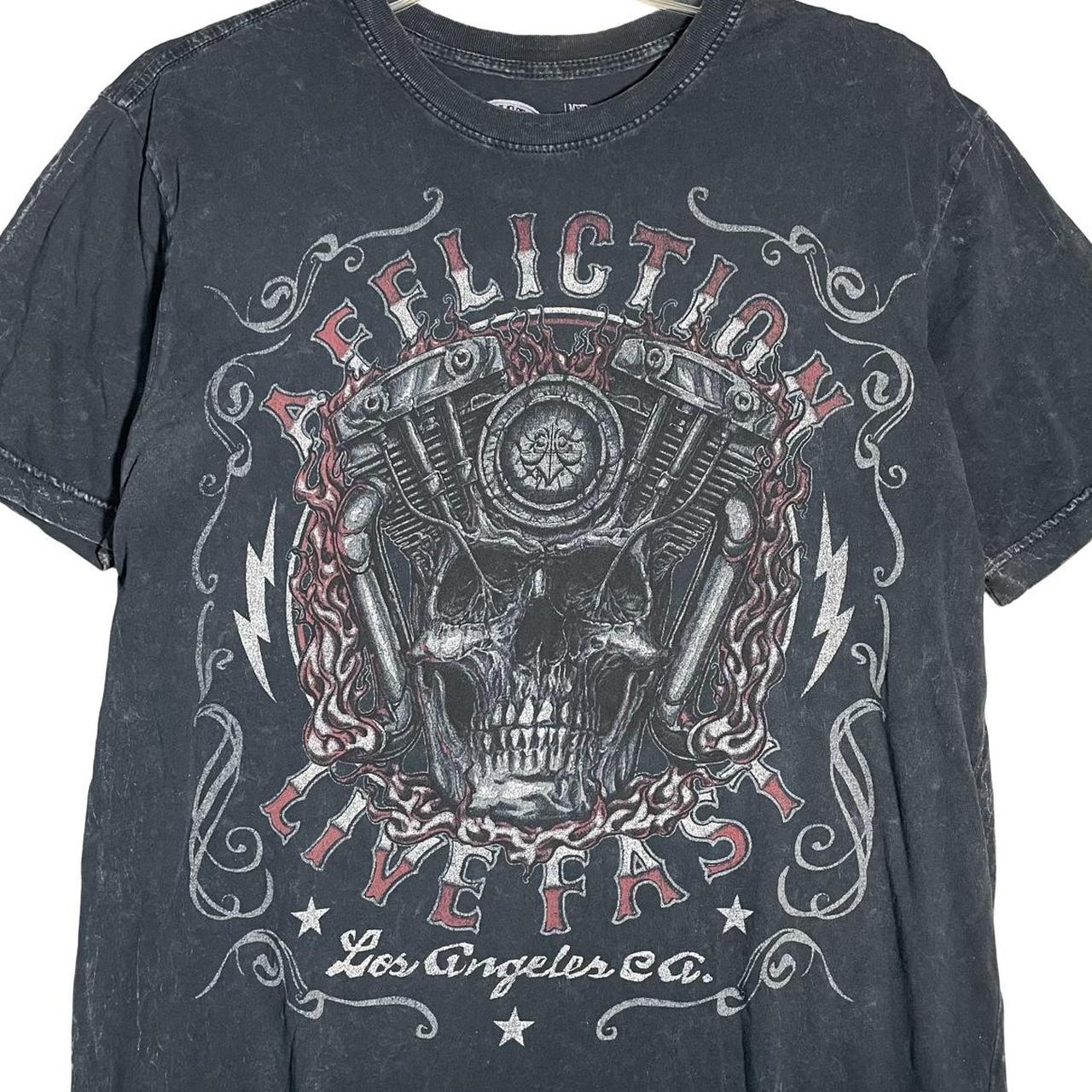 Y2k Affliction Biker Harley Davidson Style Skulls... | Depop
