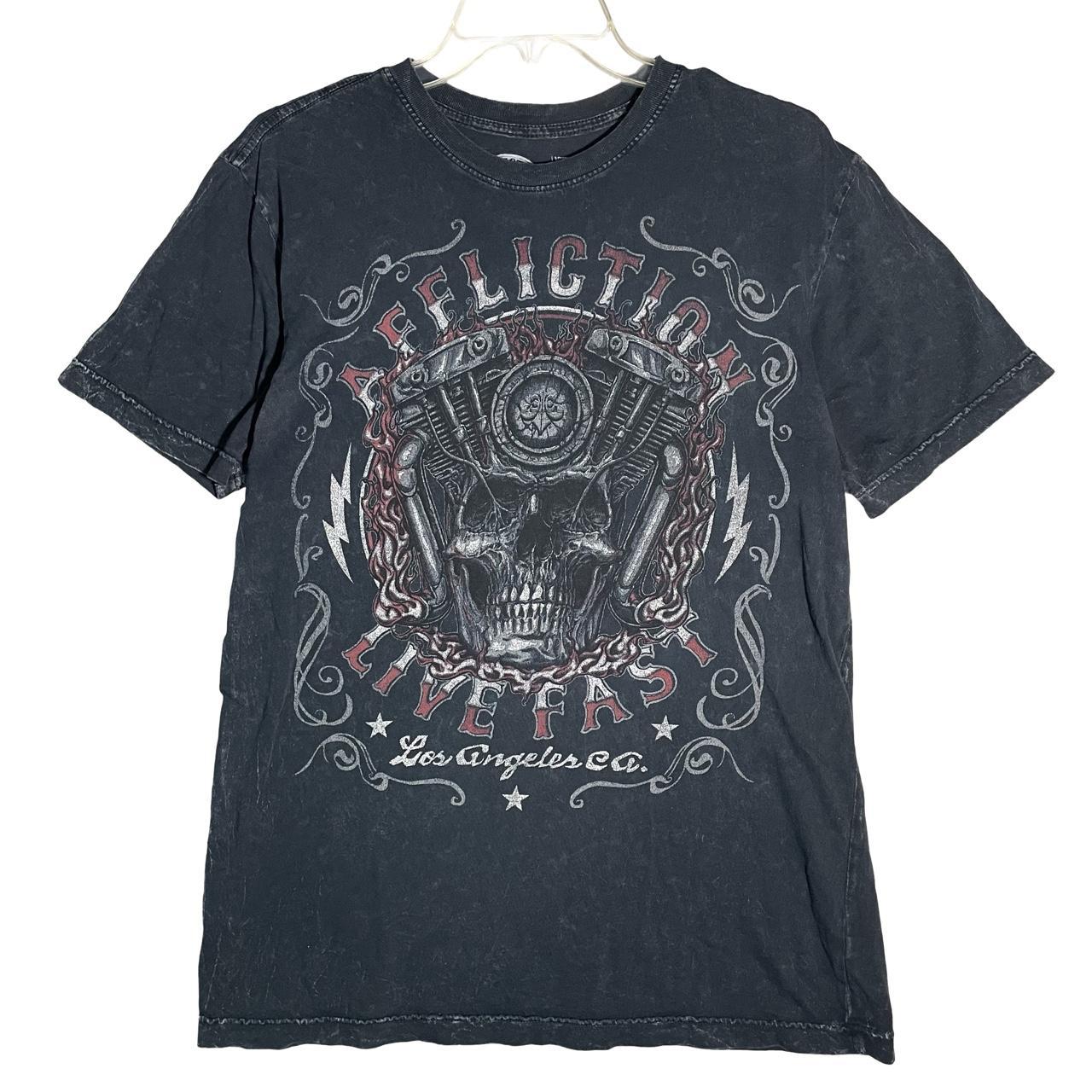 Y2k Affliction Biker Harley Davidson Style Skulls... | Depop