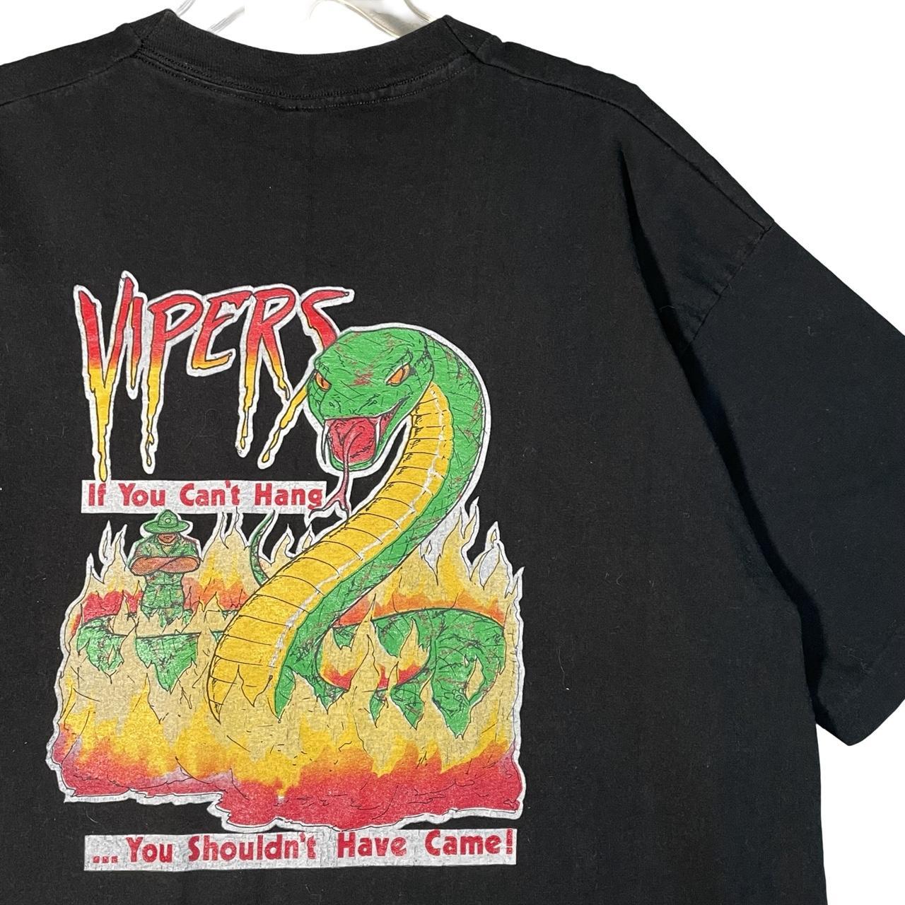 Vintage 90s Army Flames Viper Snake Bold Graphic... | Depop