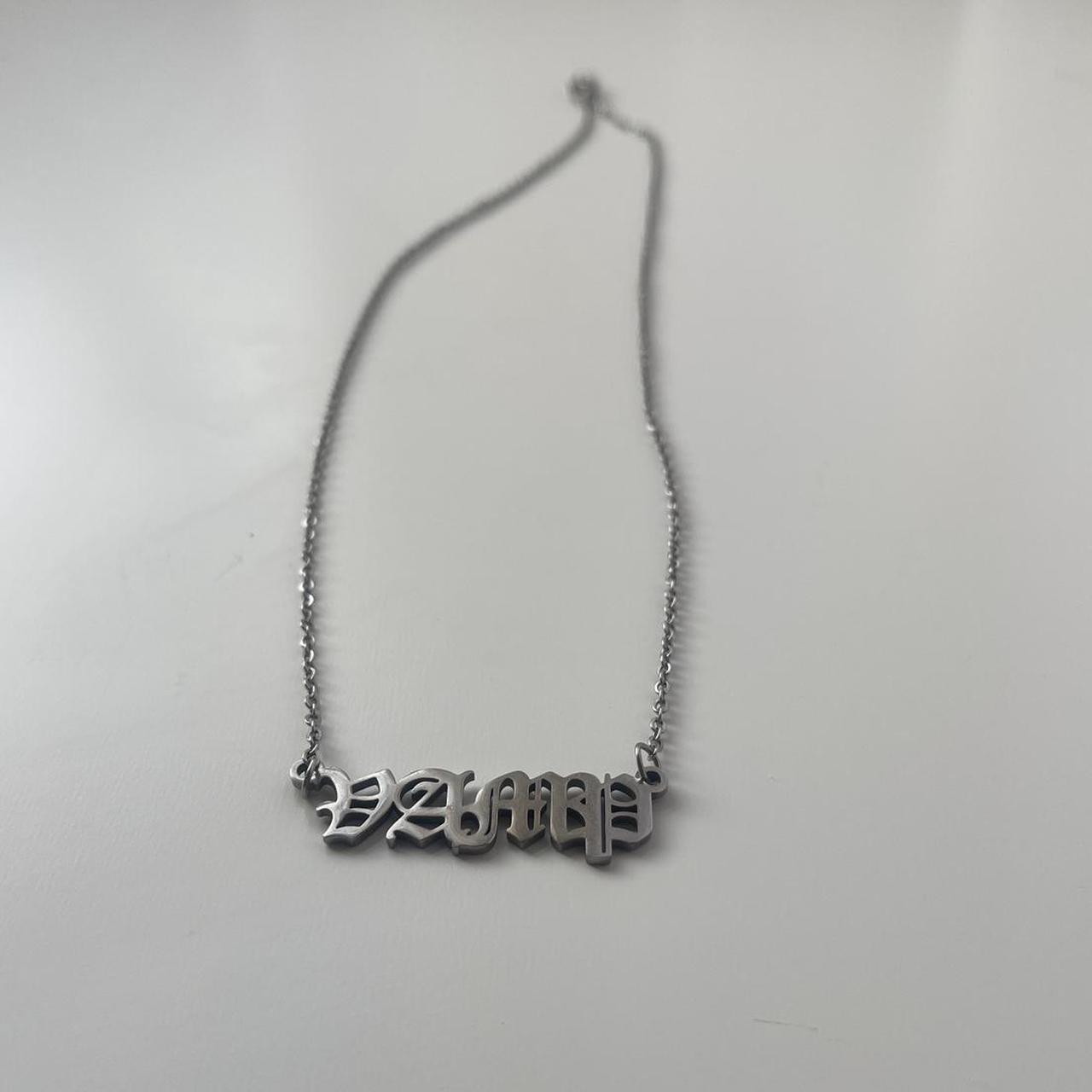 Vamp Gothic Letter Writing Necklace #catholic... - Depop