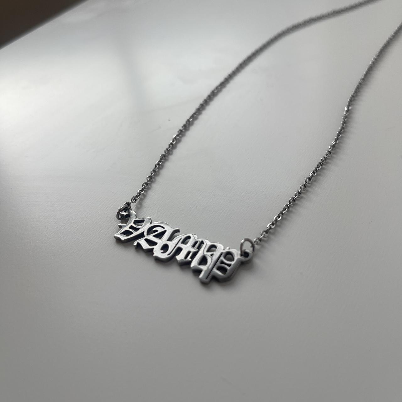 Vamp Gothic Letter Writing Necklace #catholic... - Depop