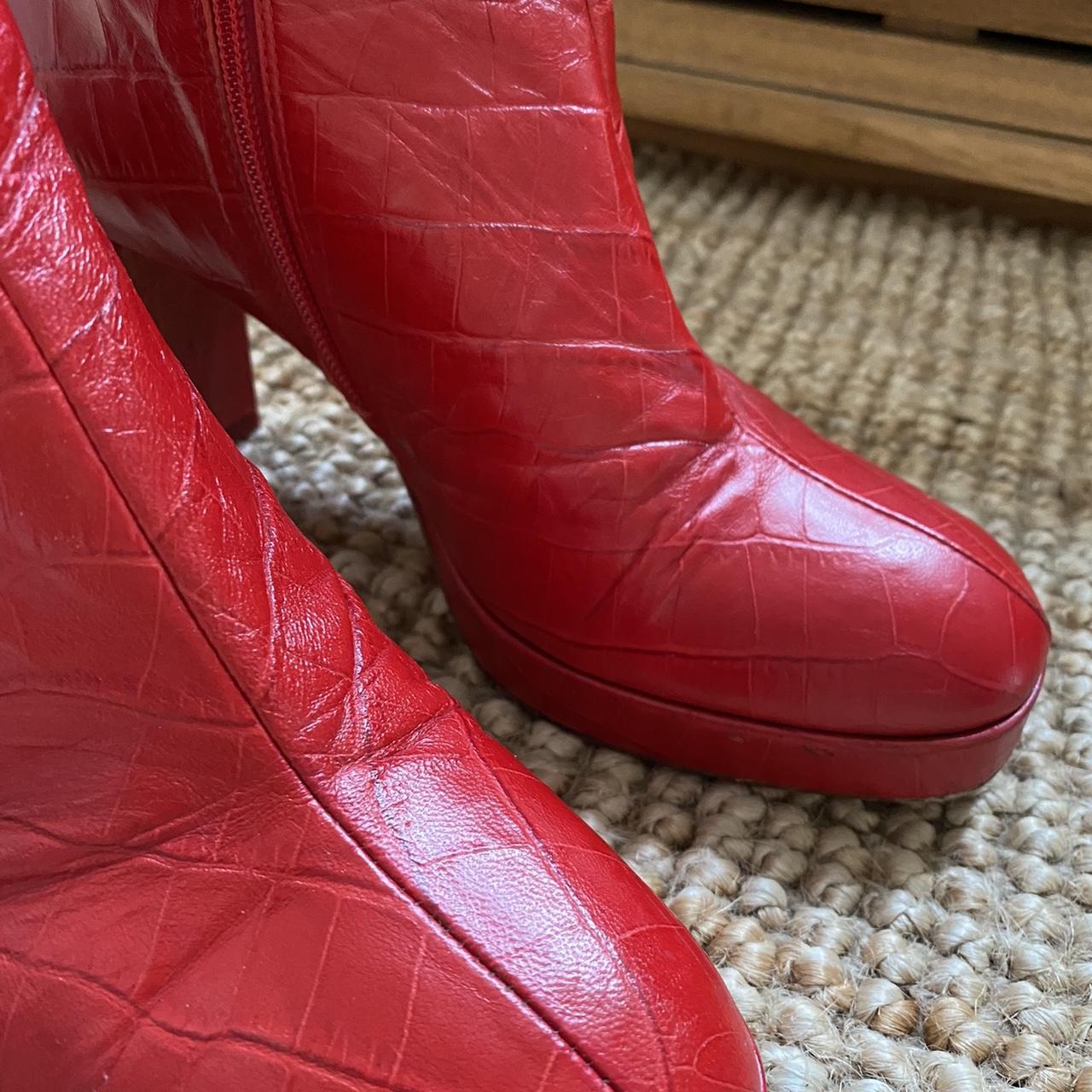 Miista Carlotta red calf length leather boots bought... - Depop
