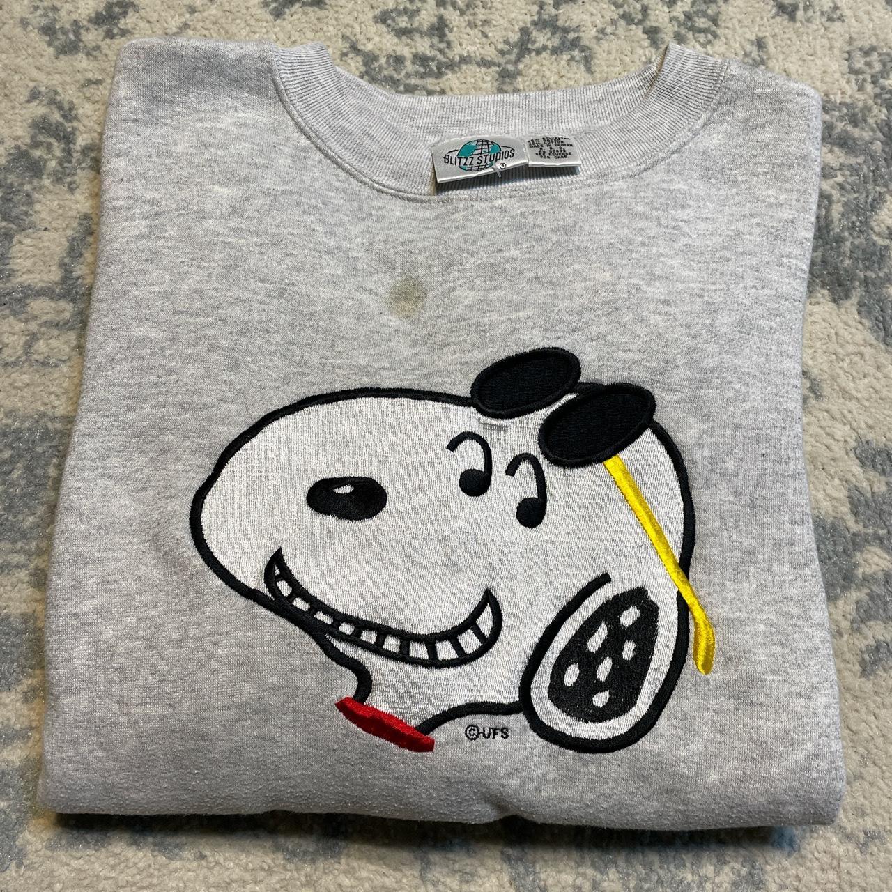 Vintage Blitzz Studios Snoopy Sweatshirt yellowing... - Depop