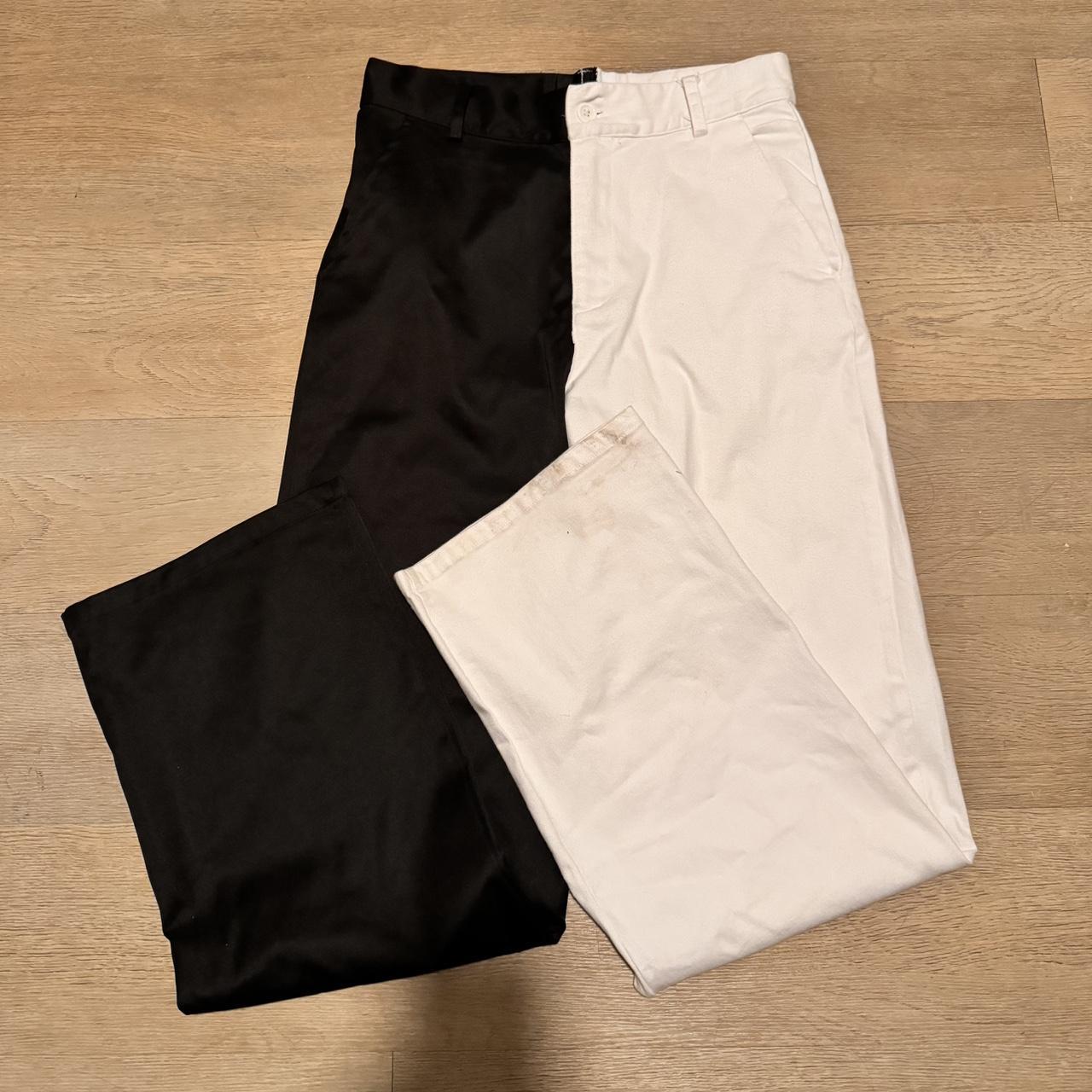 Black and white split pants from the Kript, size small - Depop