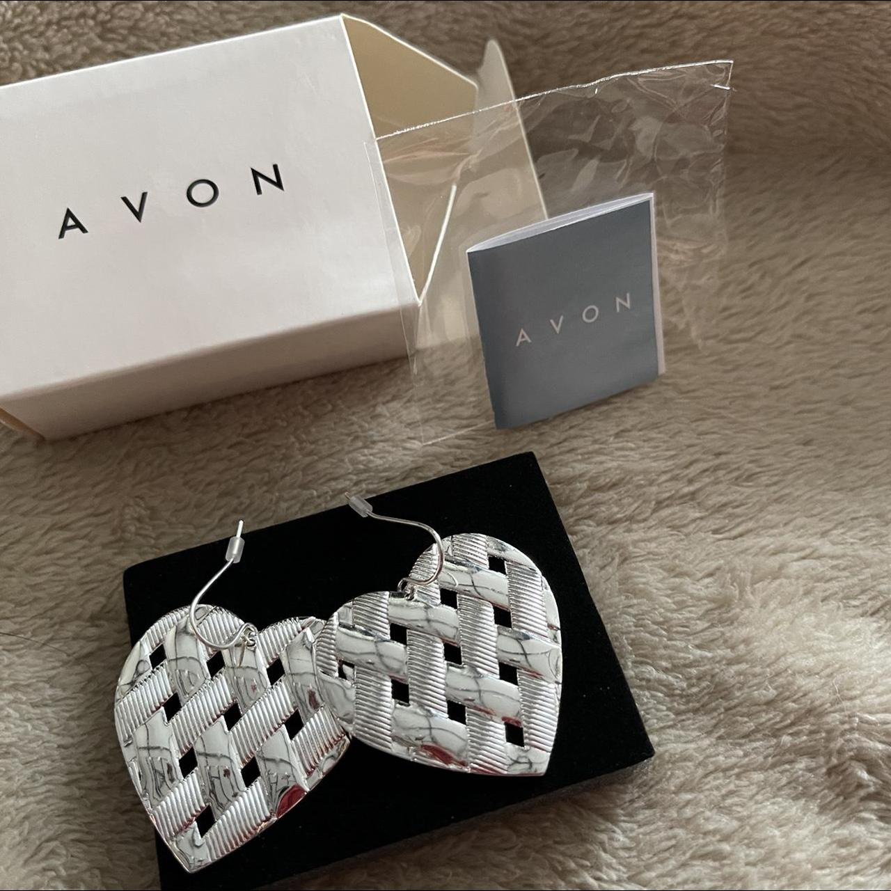 Vintage Avon Silver Plated Heart Woven Earrings... - Depop