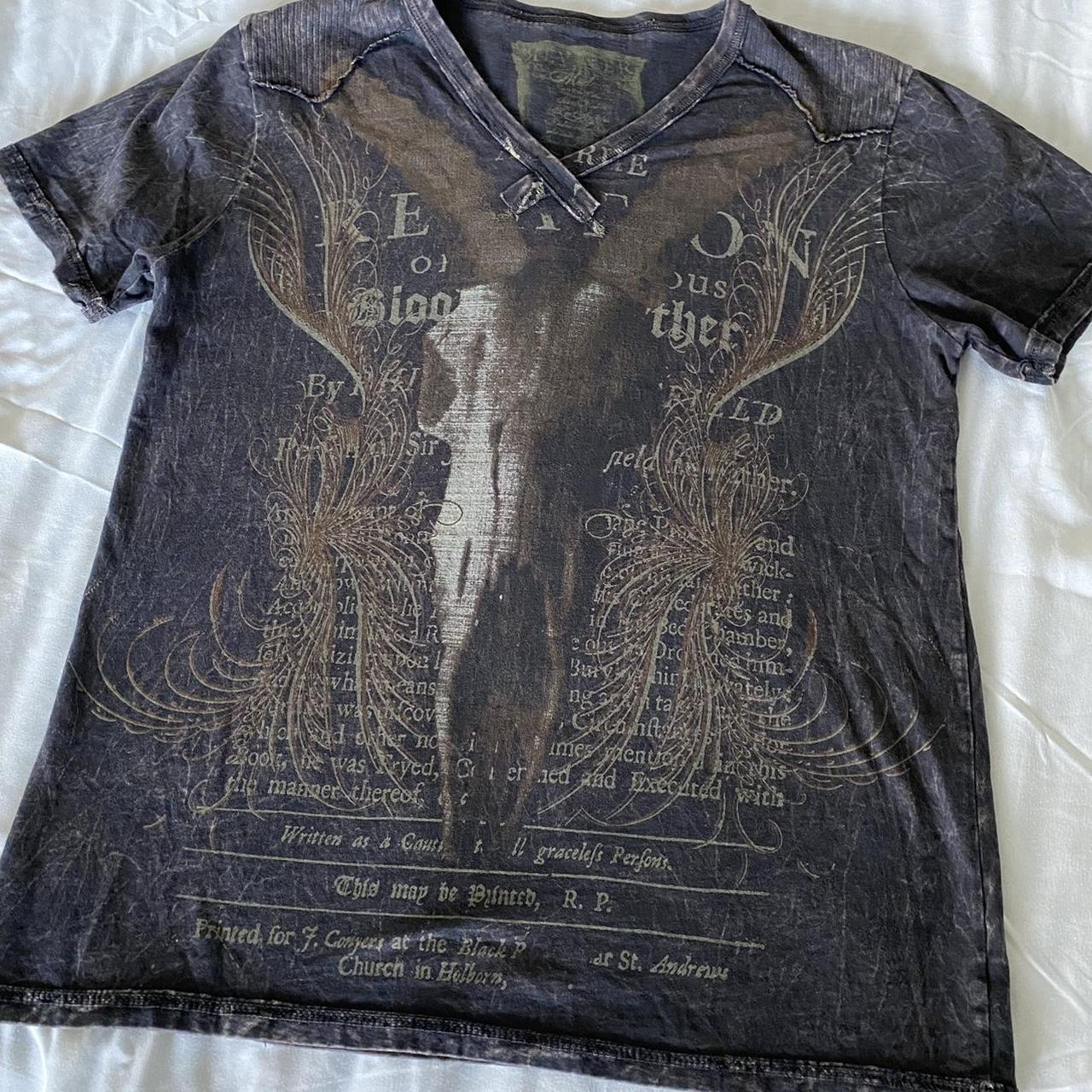 Grunge Ram Skull Shirt Cyber y2k mall goth... - Depop