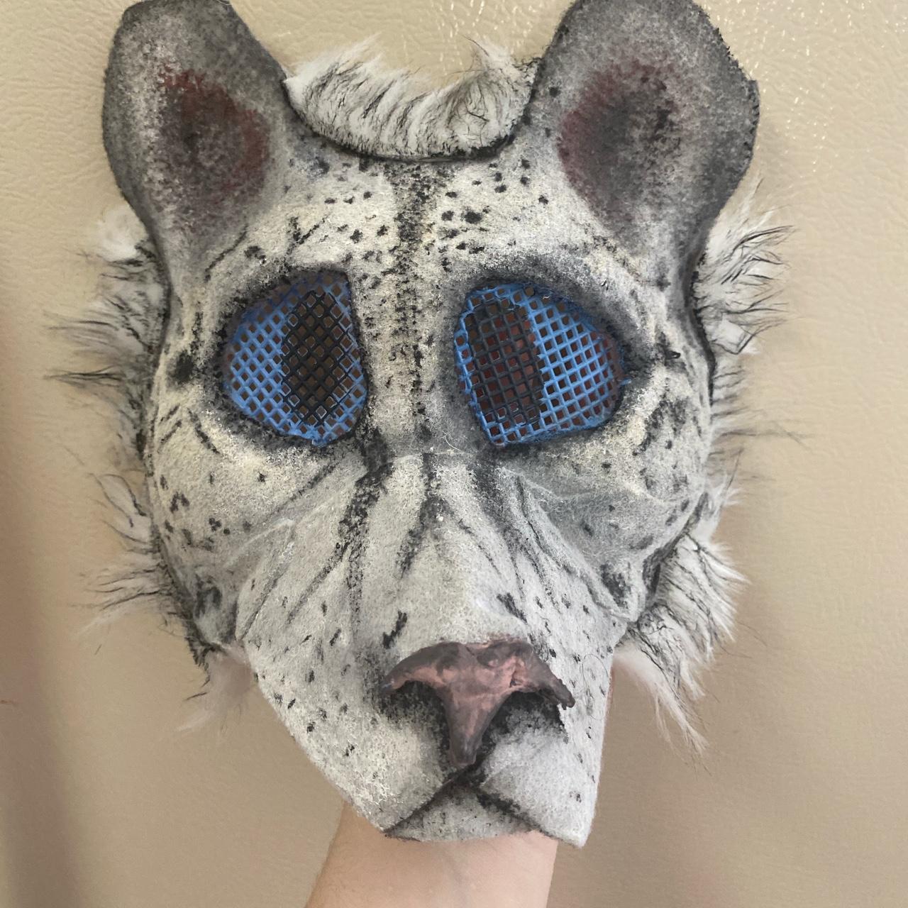 Snow Leopard therian furry mask with faux fur and... | Depop