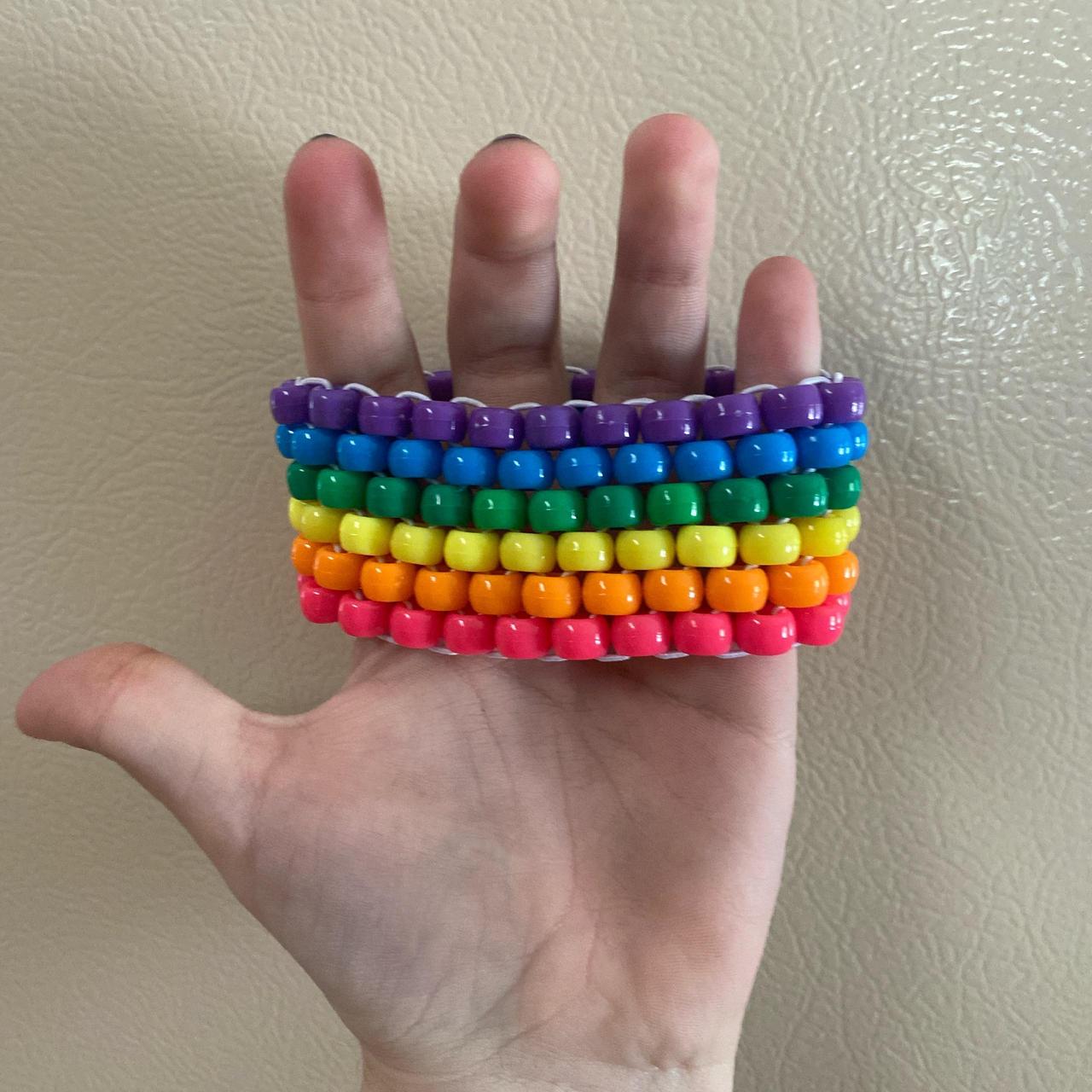 Rainbow Kandi cuff #kandi #rainbow #bracelet... | Depop