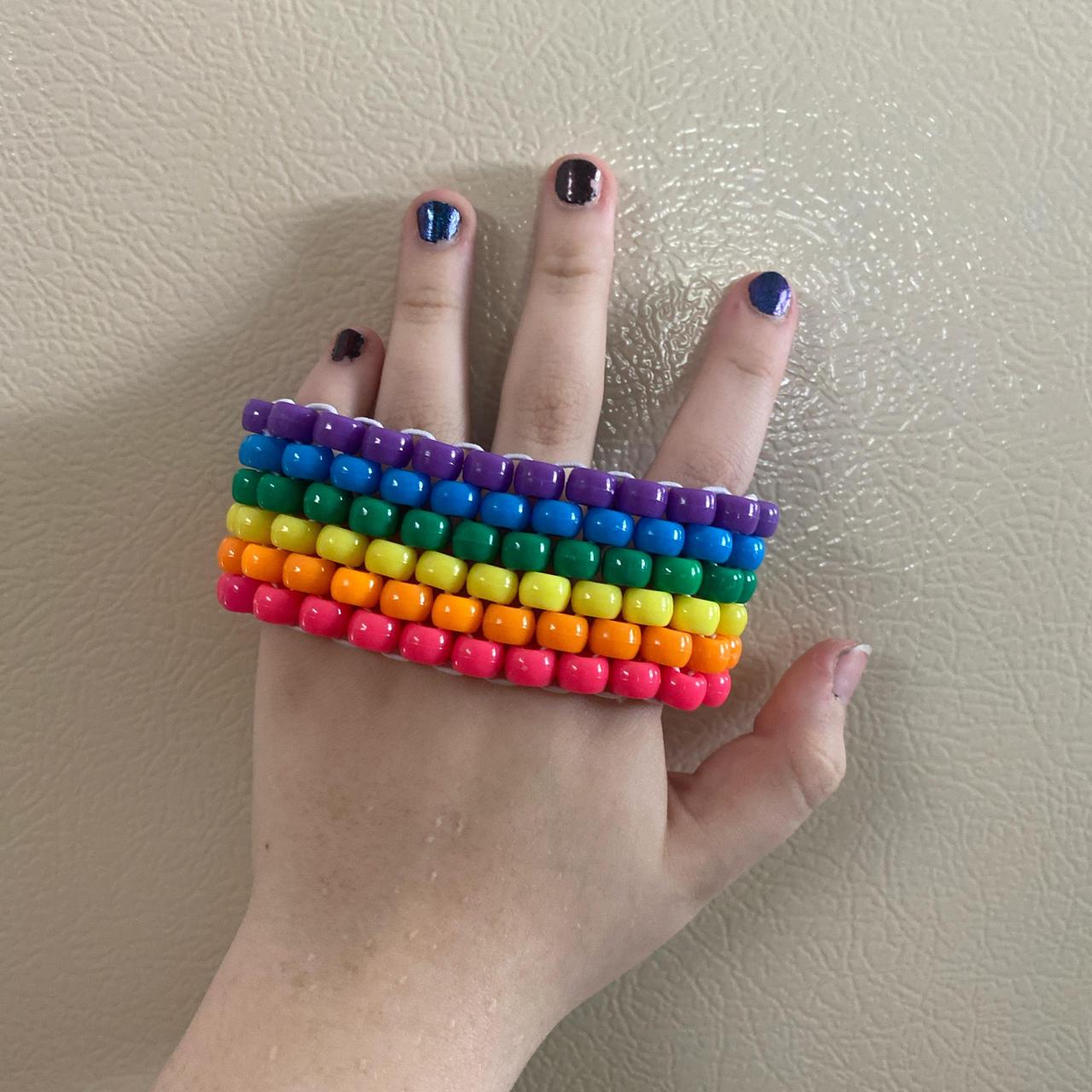 Rainbow Kandi cuff #kandi #rainbow #bracelet... | Depop