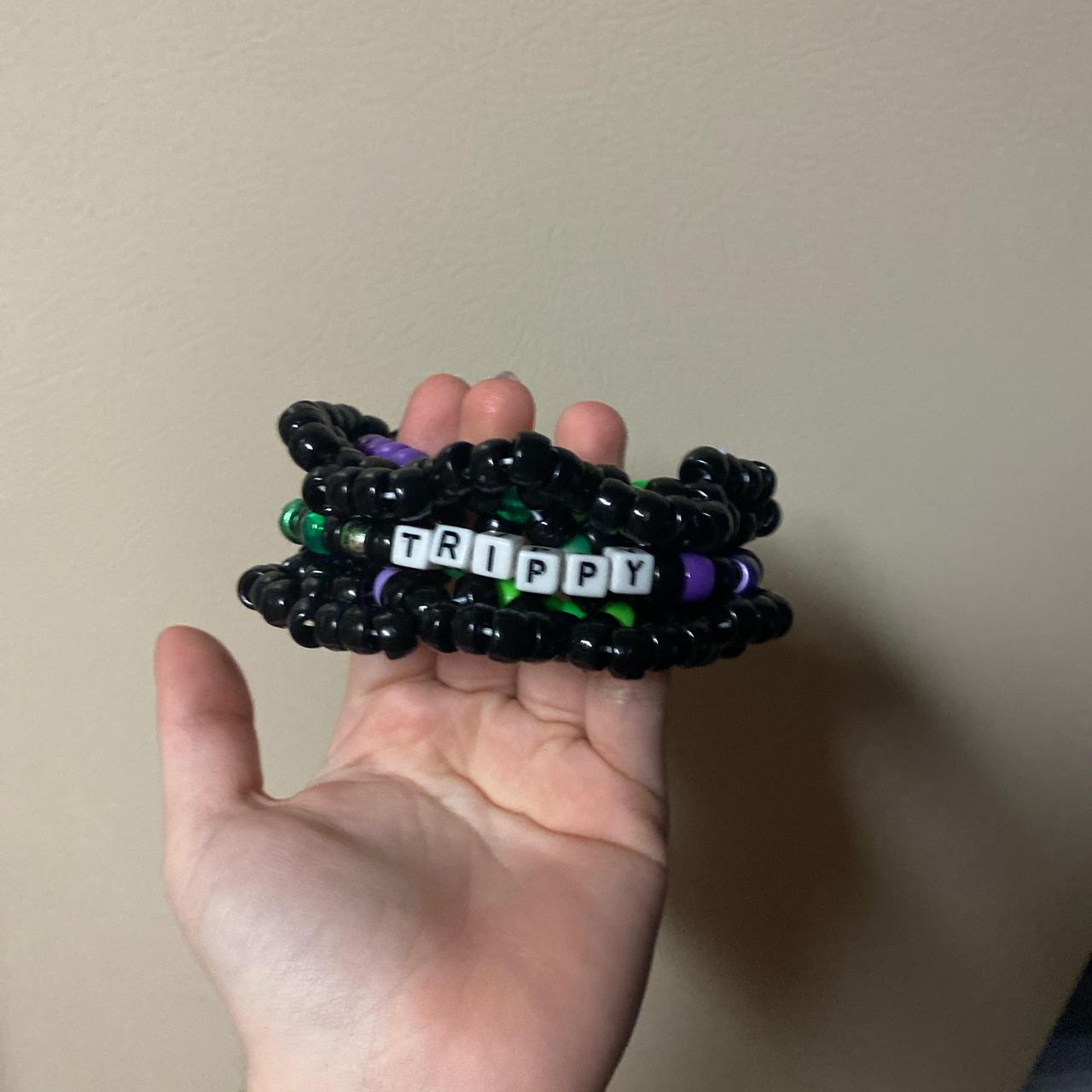 Trippy green and purple kandi mini rotator cuff... | Depop