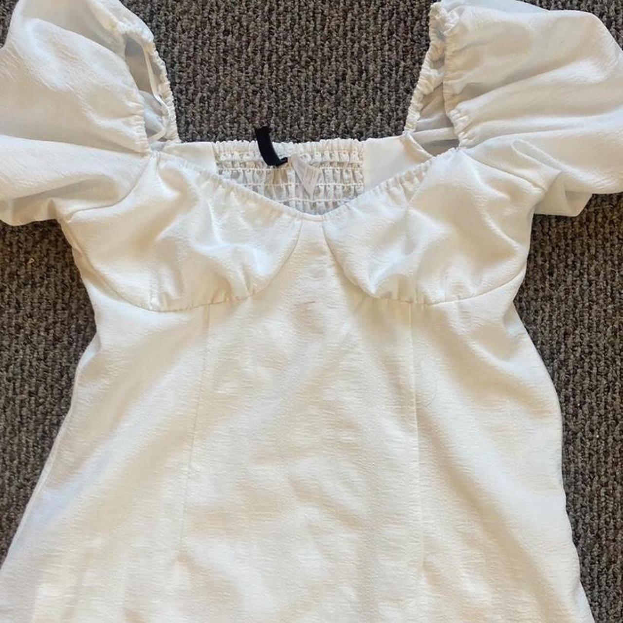 white sun dress only been worn a couple times,... - Depop