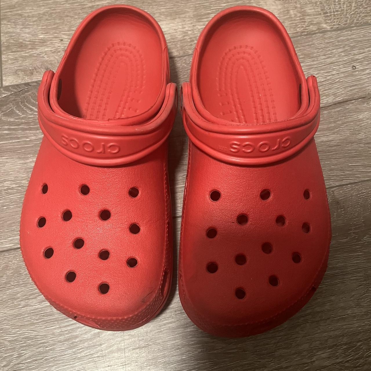 Red Crocs ( Size 7w ) Good condition #crocs #clogs... - Depop