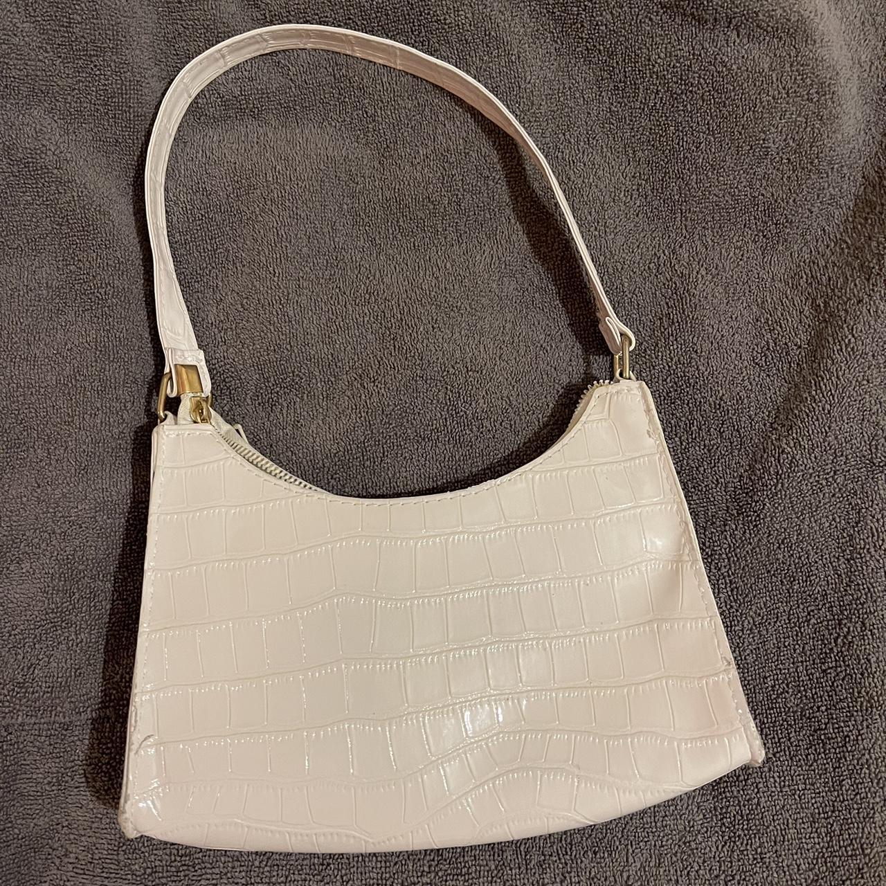 faux leather white crocodile bag - Depop