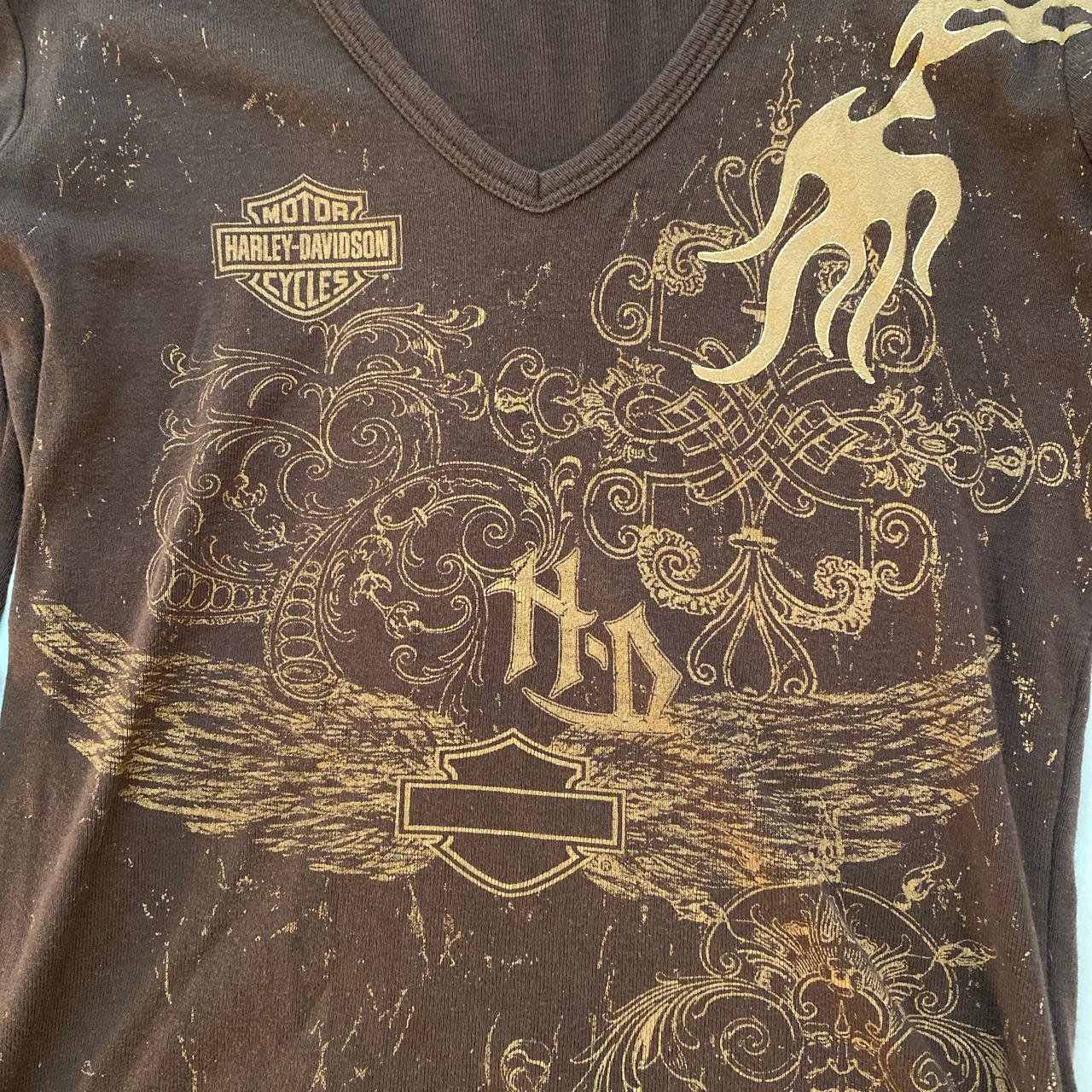 Brown Harley Davidson Long Sleeve - Depop