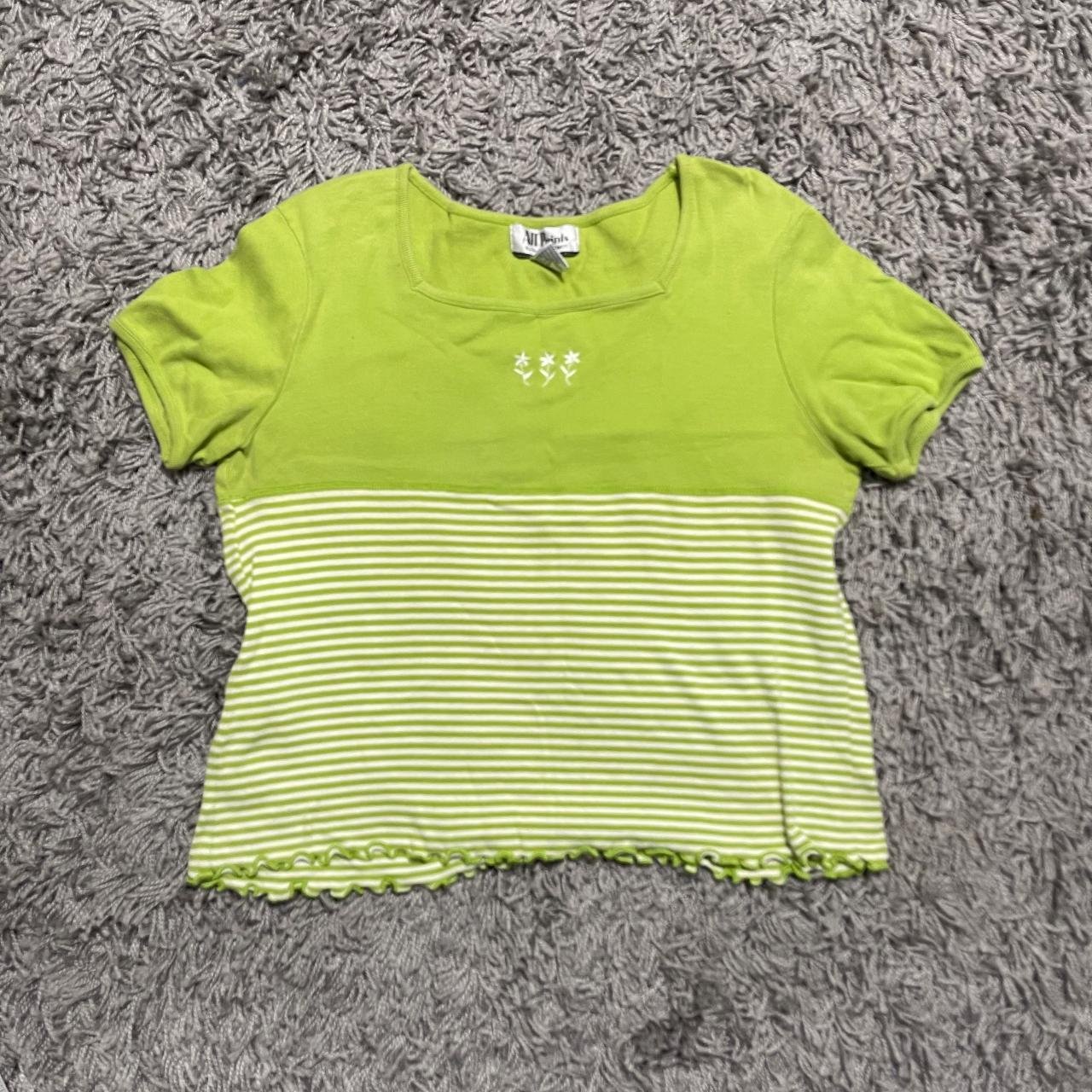 2000s Kidcore Flower Embroidered Details Top Size L... - Depop