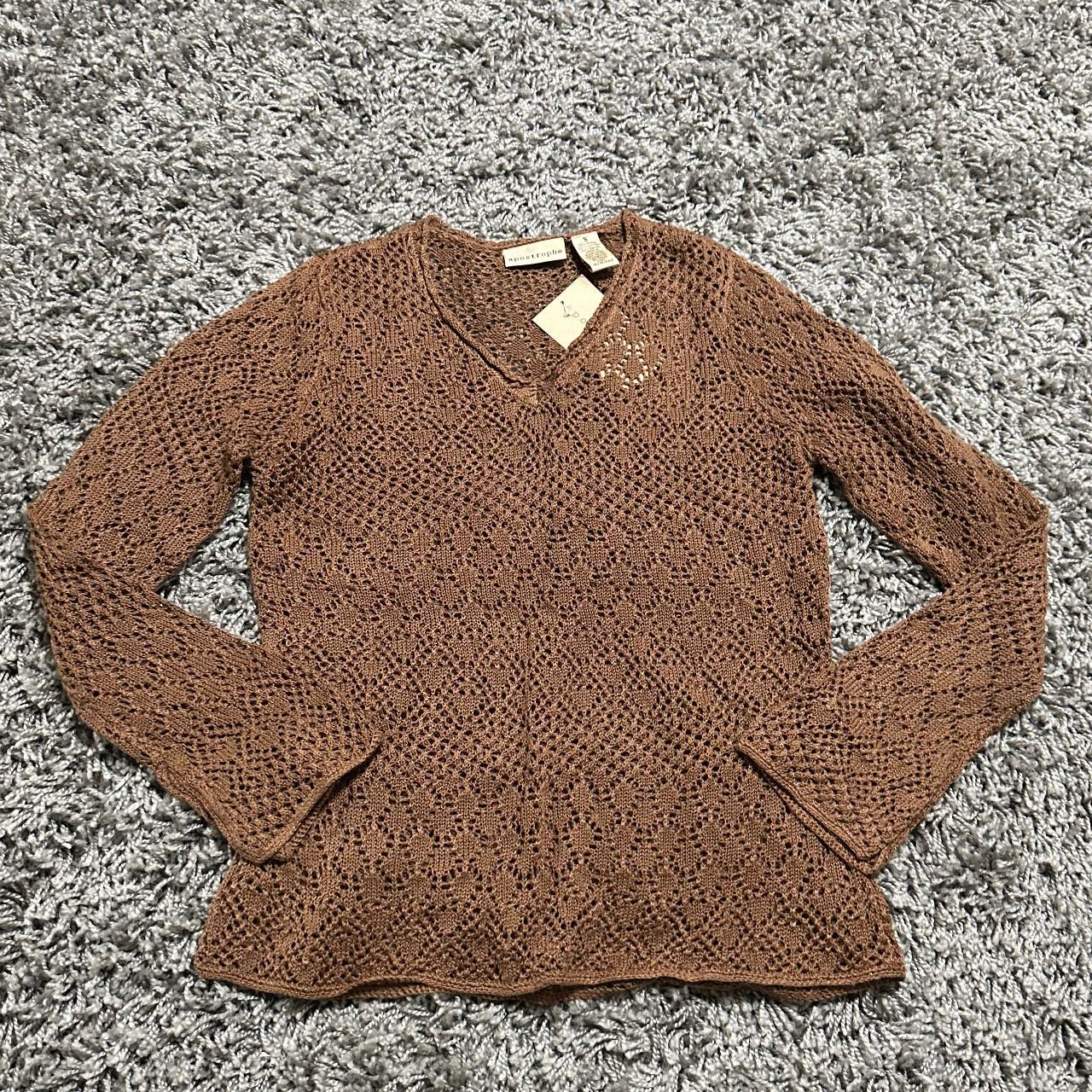 NWT Apostrophe Brown Whimsy Forest Fairy Crochet... - Depop