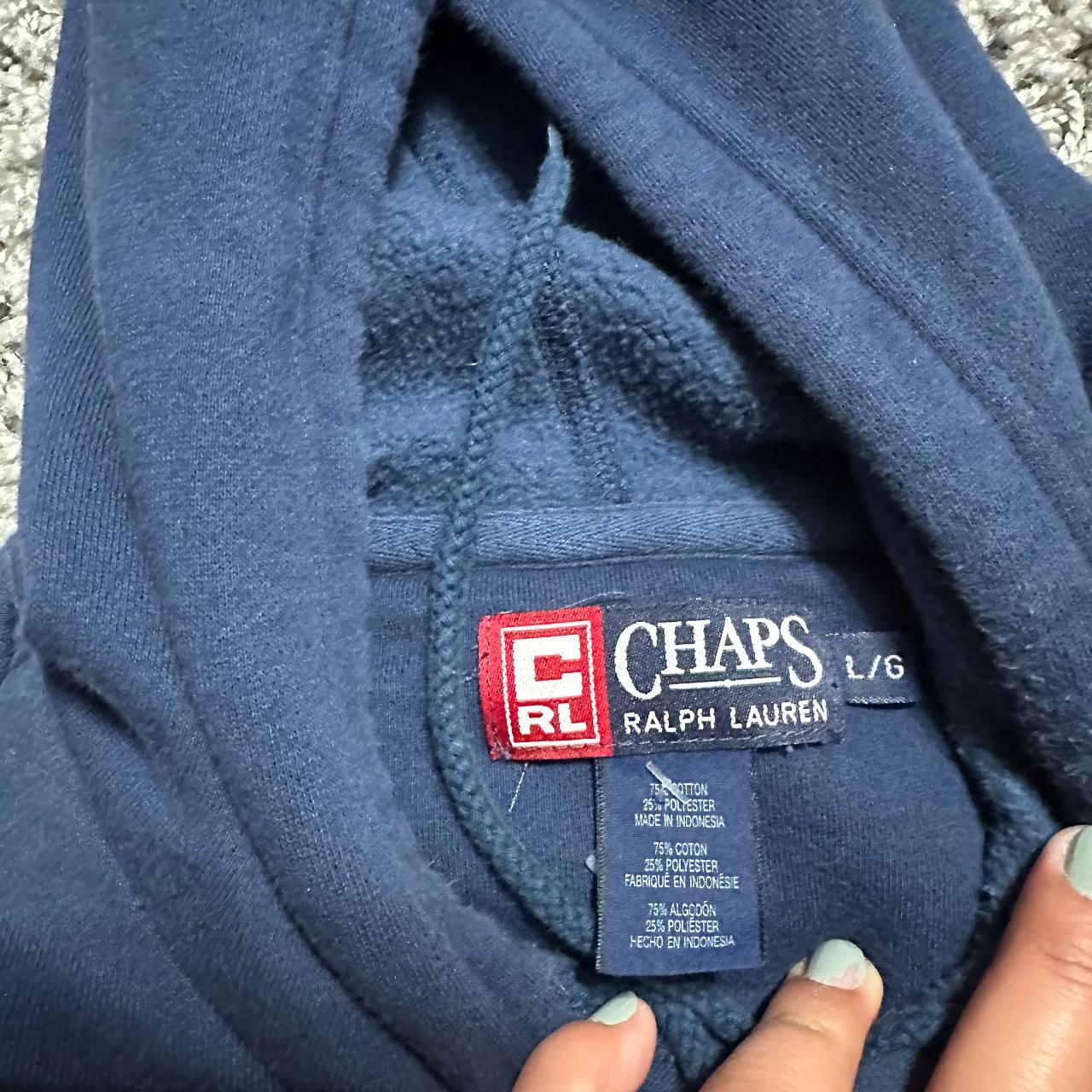 Chaps Ralph Lauren Navy Blue Hoodie Size L... - Depop