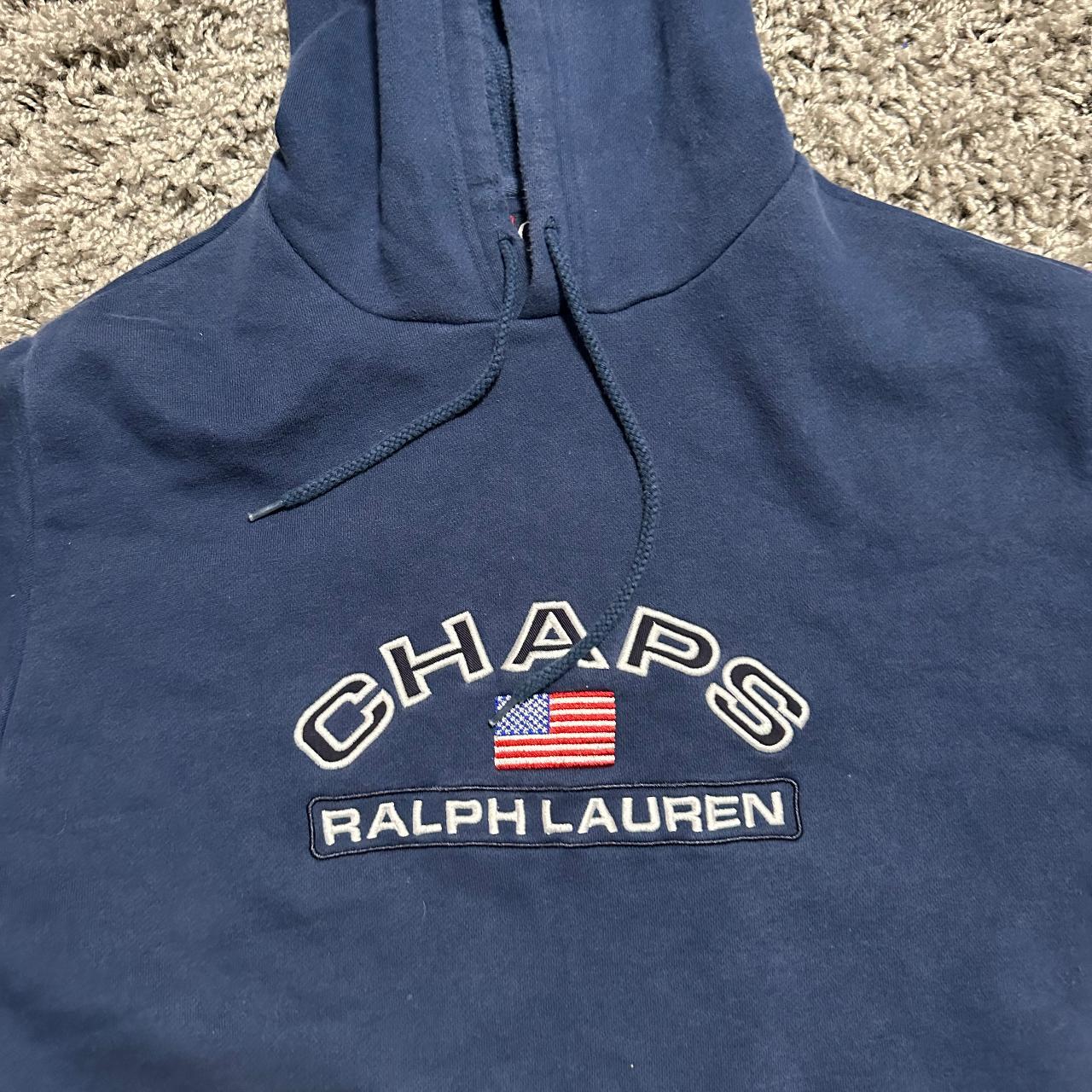 Chaps Ralph Lauren Navy Blue Hoodie Size L... - Depop