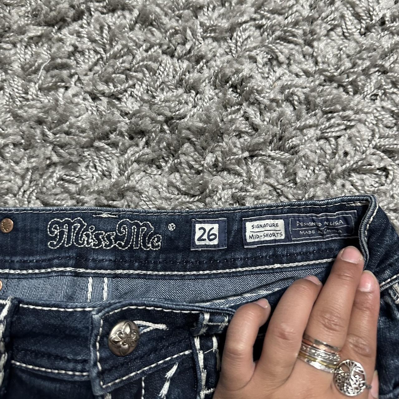 Miss Me Brand 2000s Style Mid Thigh Denim Shorts... - Depop