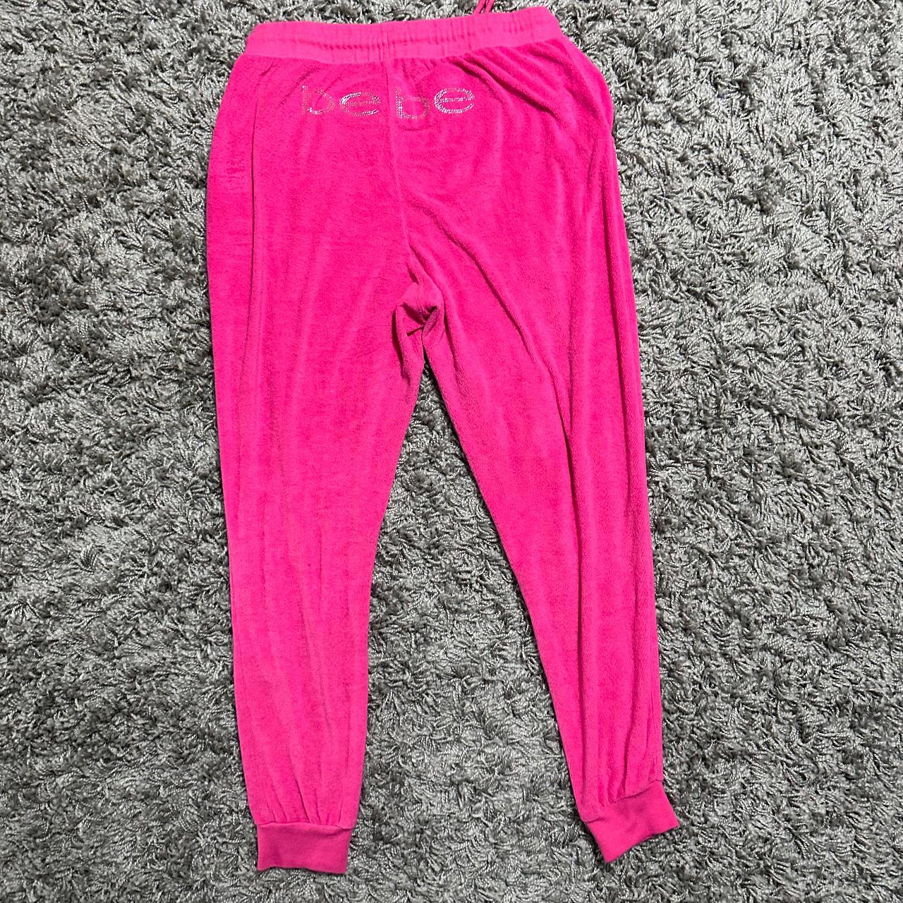 Y2K Bebe Pink Velour Sweats Size L #bebe #y2k... - Depop