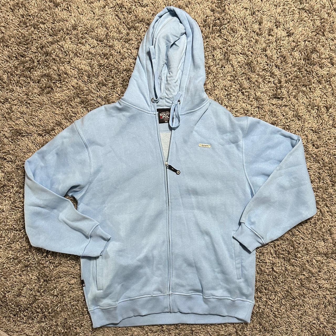 Southpole Oversized Y2K Light Blue Zip Up Jacket... - Depop