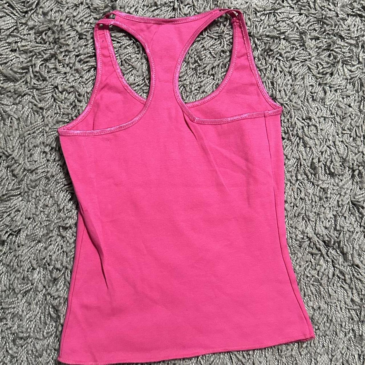 Vintage Basic Pink Razor Back Tank Size... | Depop