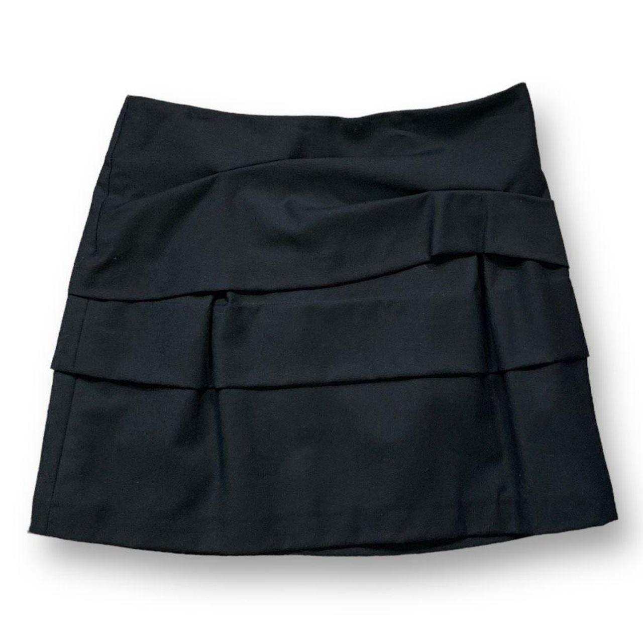 Gunex Women's Black Short Back Zip Closure Layered... - Depop