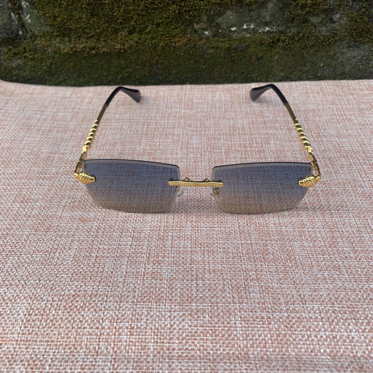 🕶🌈Women's Navy-Yellow Gradient Sunglasses🕶 ... - Depop