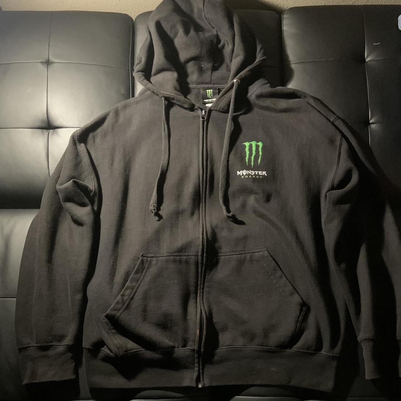 Monster energy zip up jacket XL In good condition... - Depop