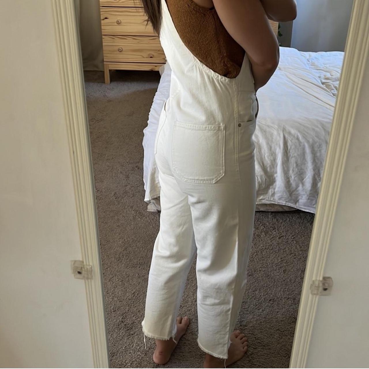 Zara white overalls #zara #overalls - Depop