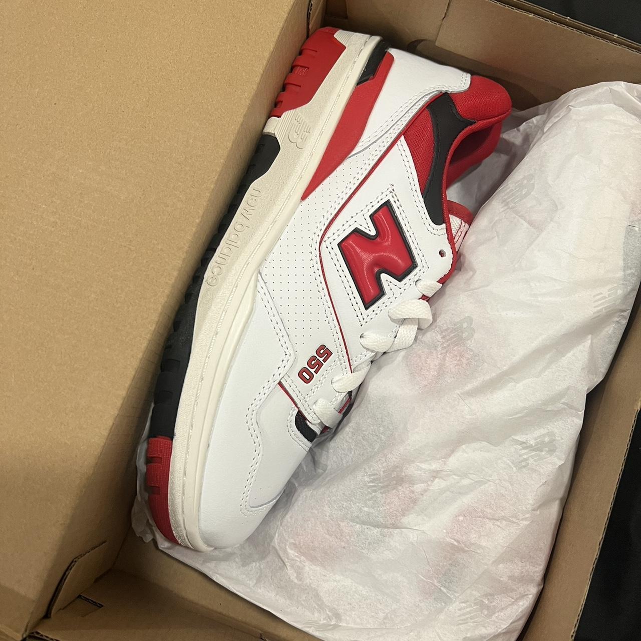 New Balance 550 Red/ Black/ White Purchased in... - Depop