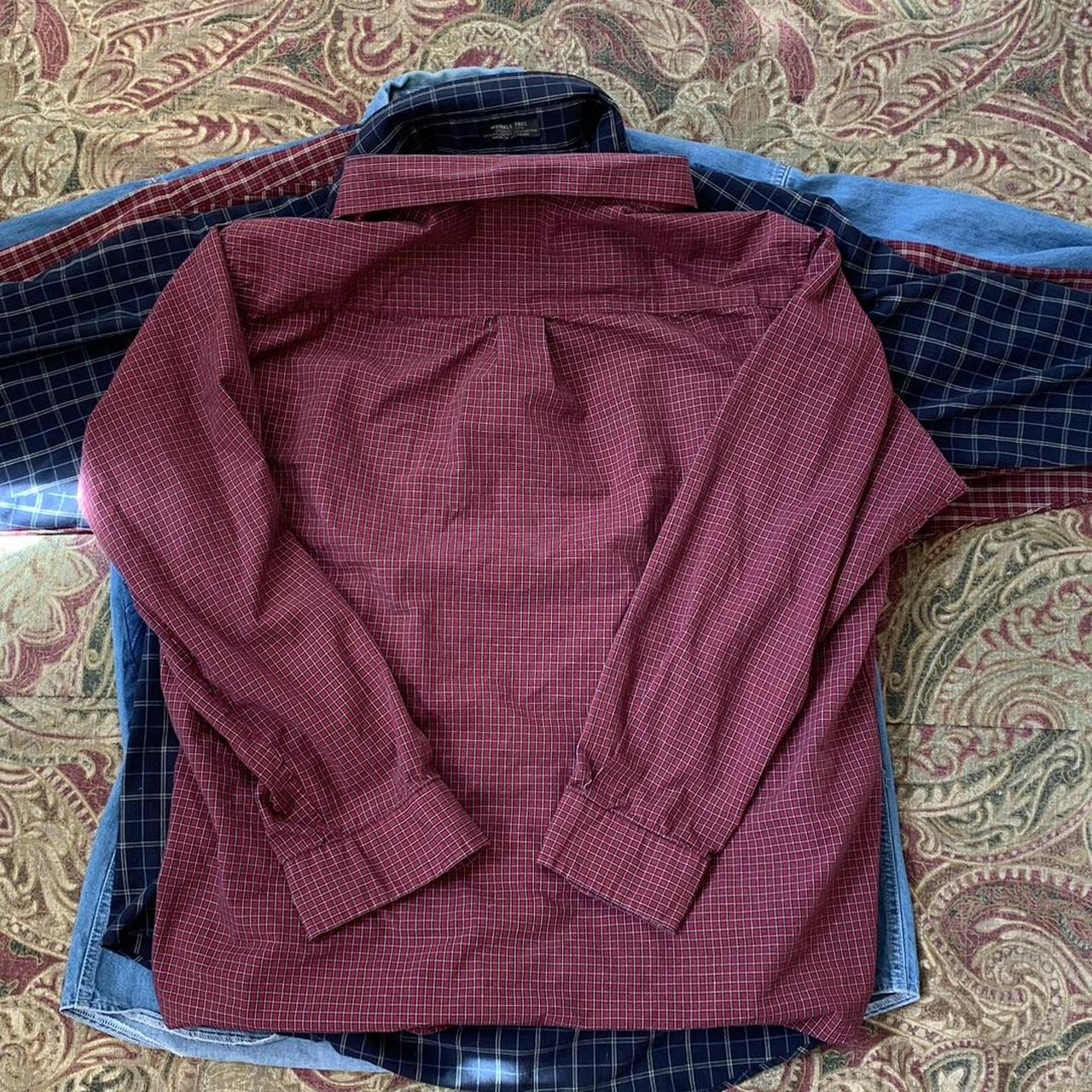 red striped button up shirt size L - model 6’1... - Depop