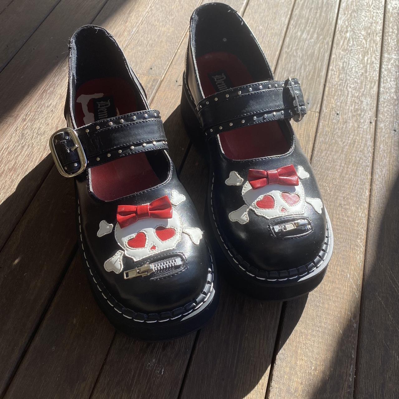 Emily 221 Skull demonias - size 12 Slight wear to... | Depop