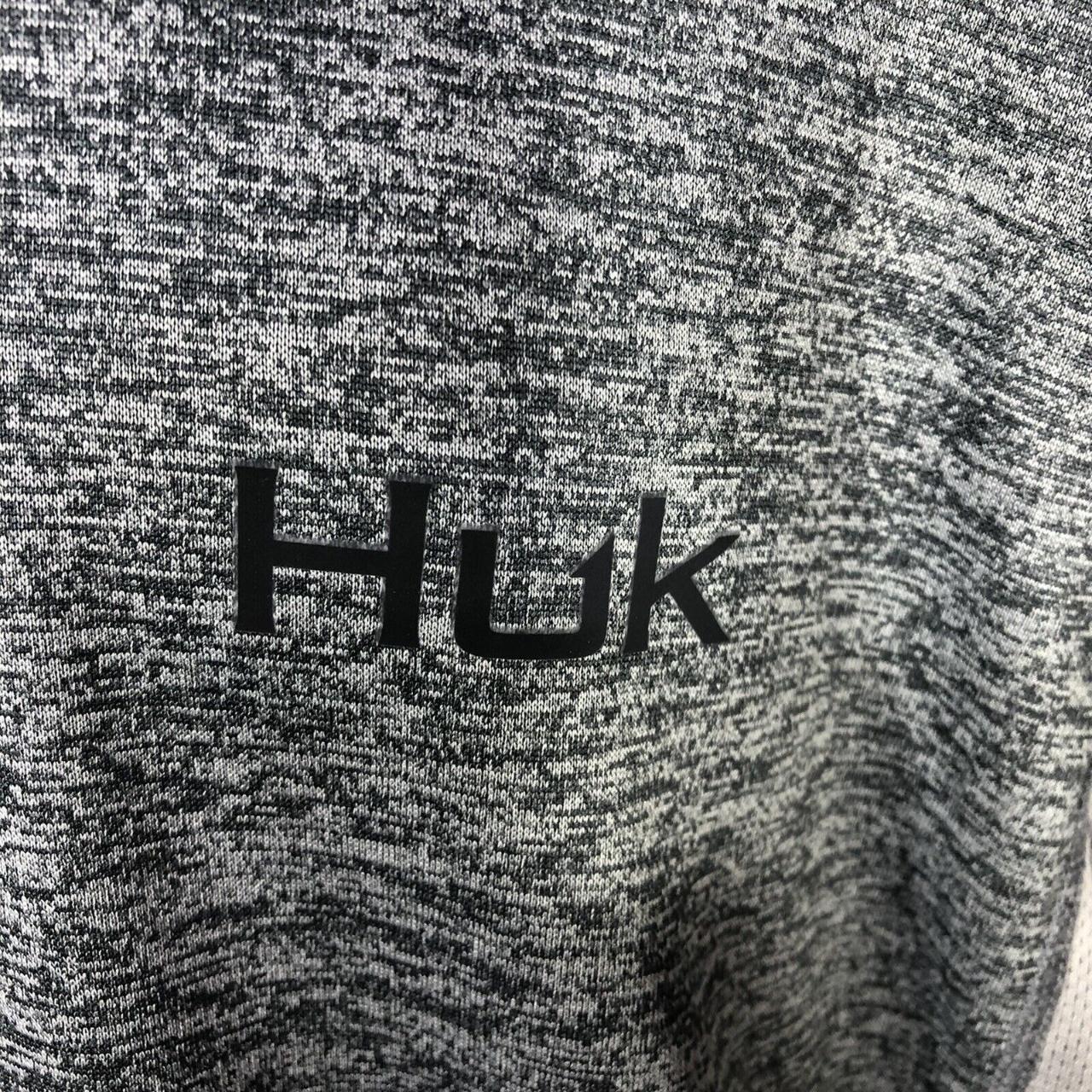 Mens Huk Performance Gray Long Sleeve Fishing Fish... - Depop