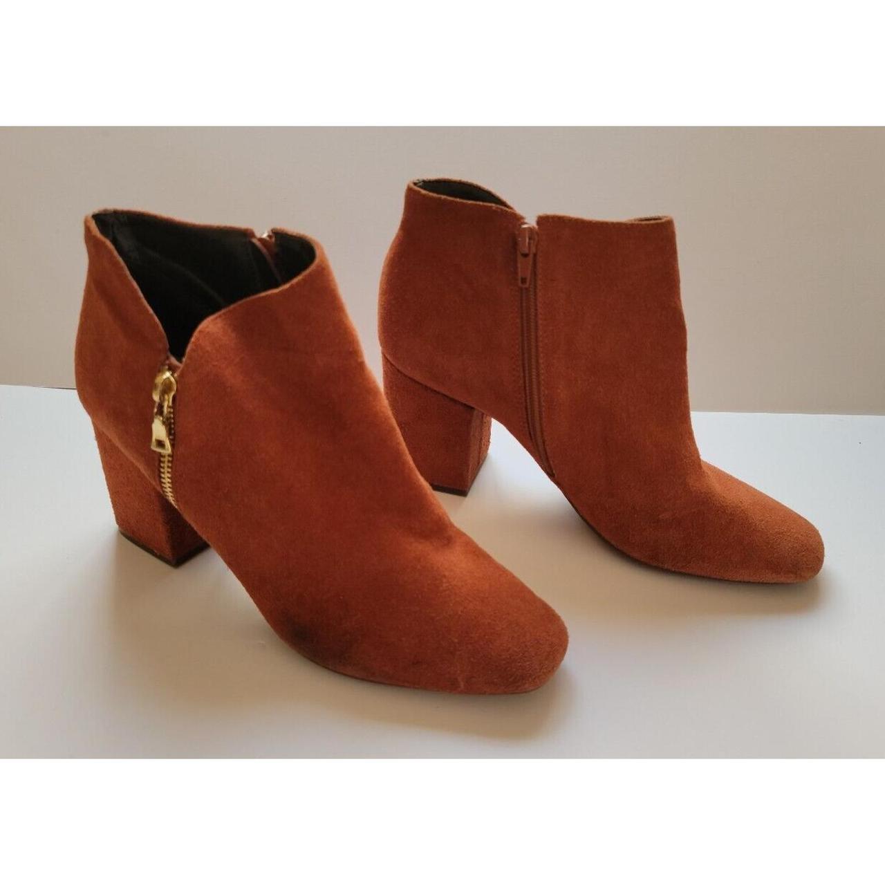Rust colored suede ankle booties made in... - Depop