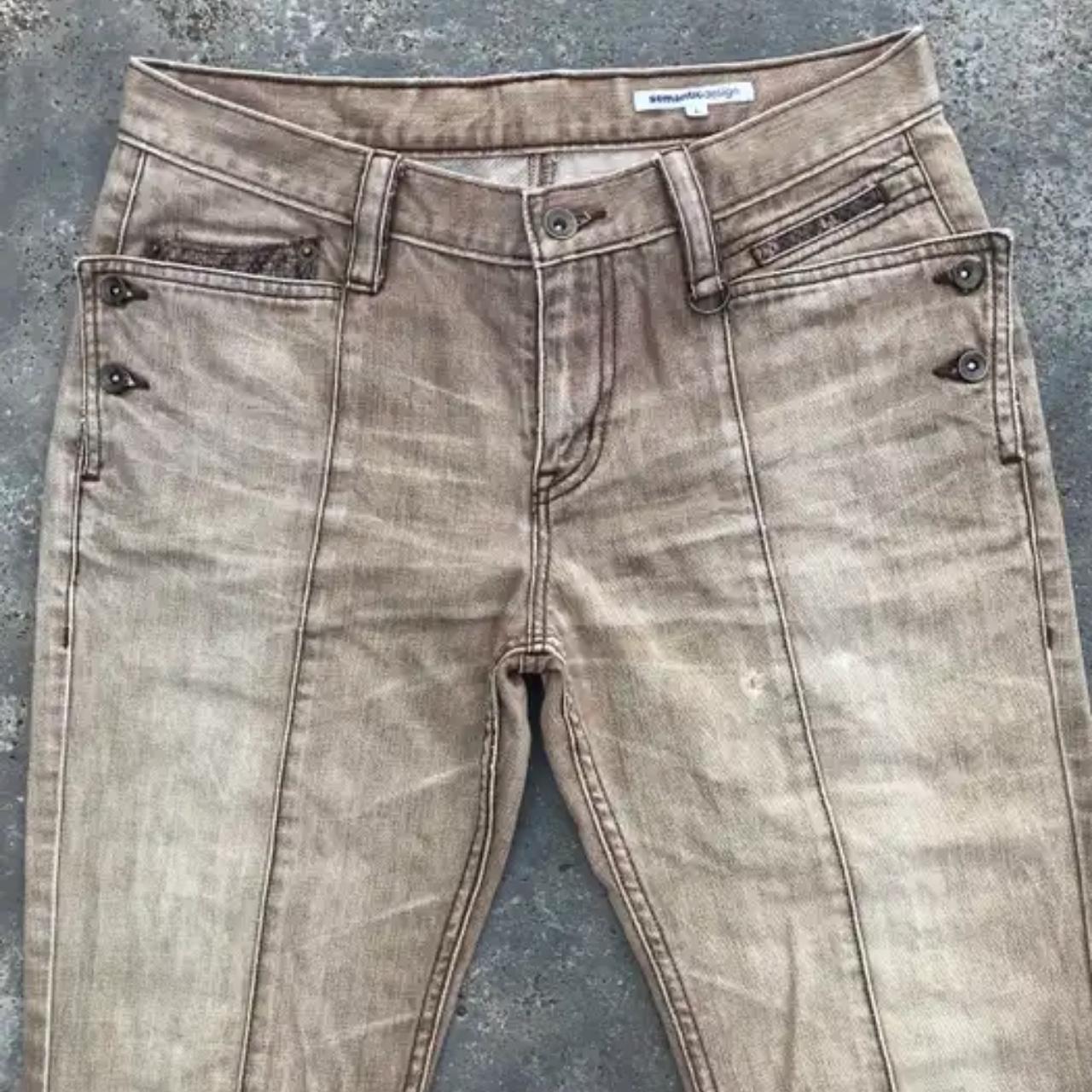 Semantic Design Wide Flare Jeans Faded Size on tag L... - Depop