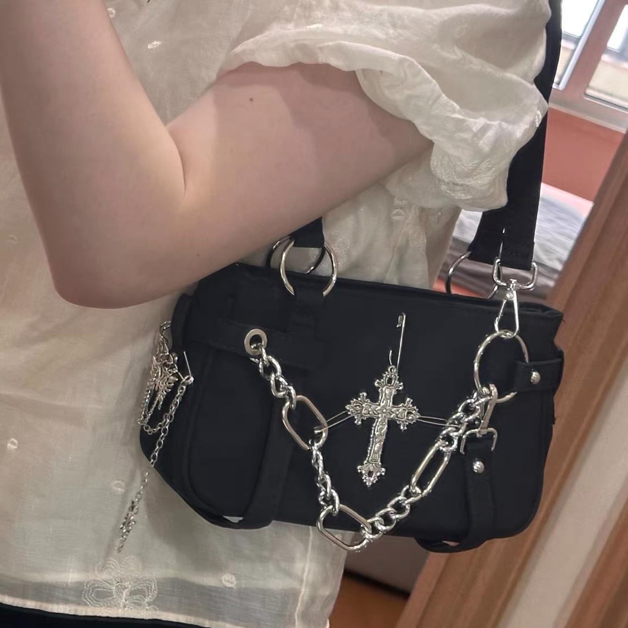 Y2K vintage cross shoulder bag condtion:like... - Depop