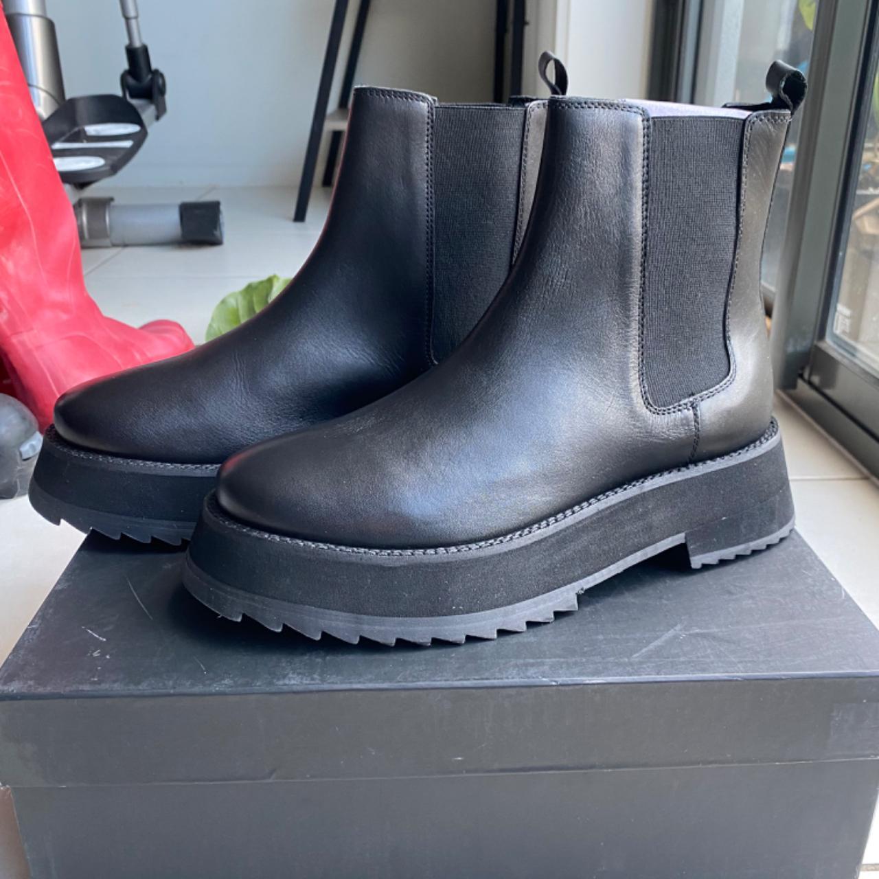 Brand new leather Seed black platform boots These... - Depop