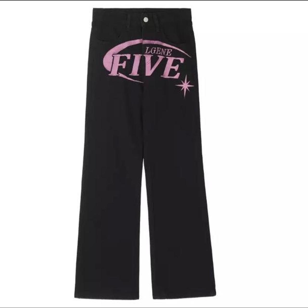 Y2K Pink Gun Loose Baggy Jeans Hip Hop Skateboard... - Depop