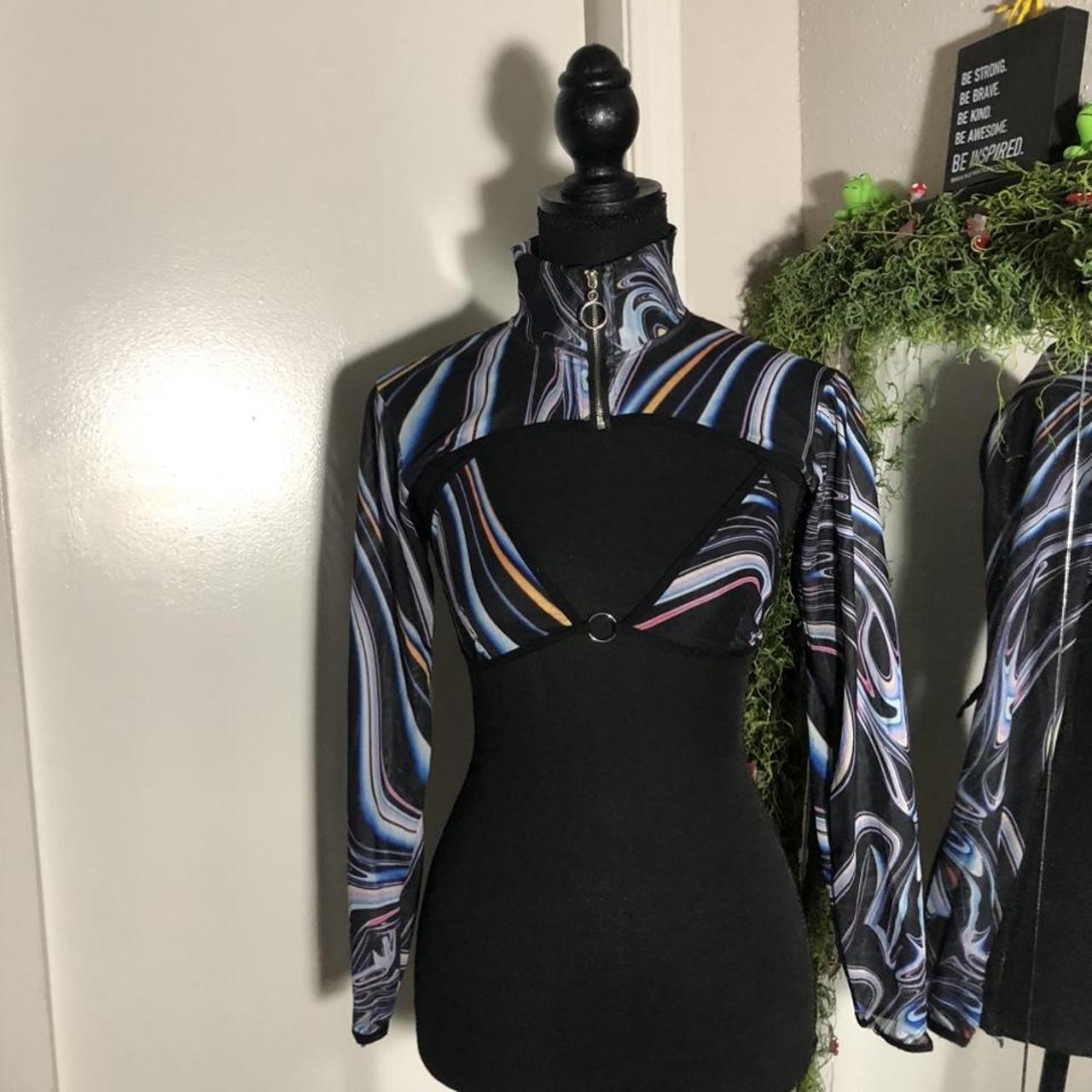 3 piece Marble Trippy Mesh Rave Set. - Depop