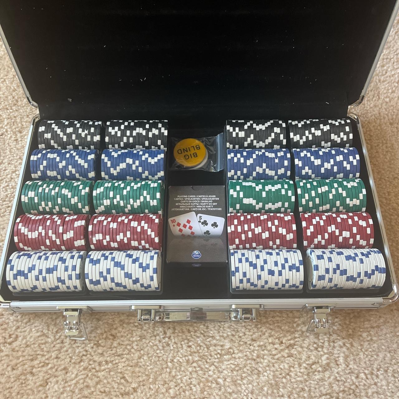 Basic poker set complete with 400 chips, blind... - Depop